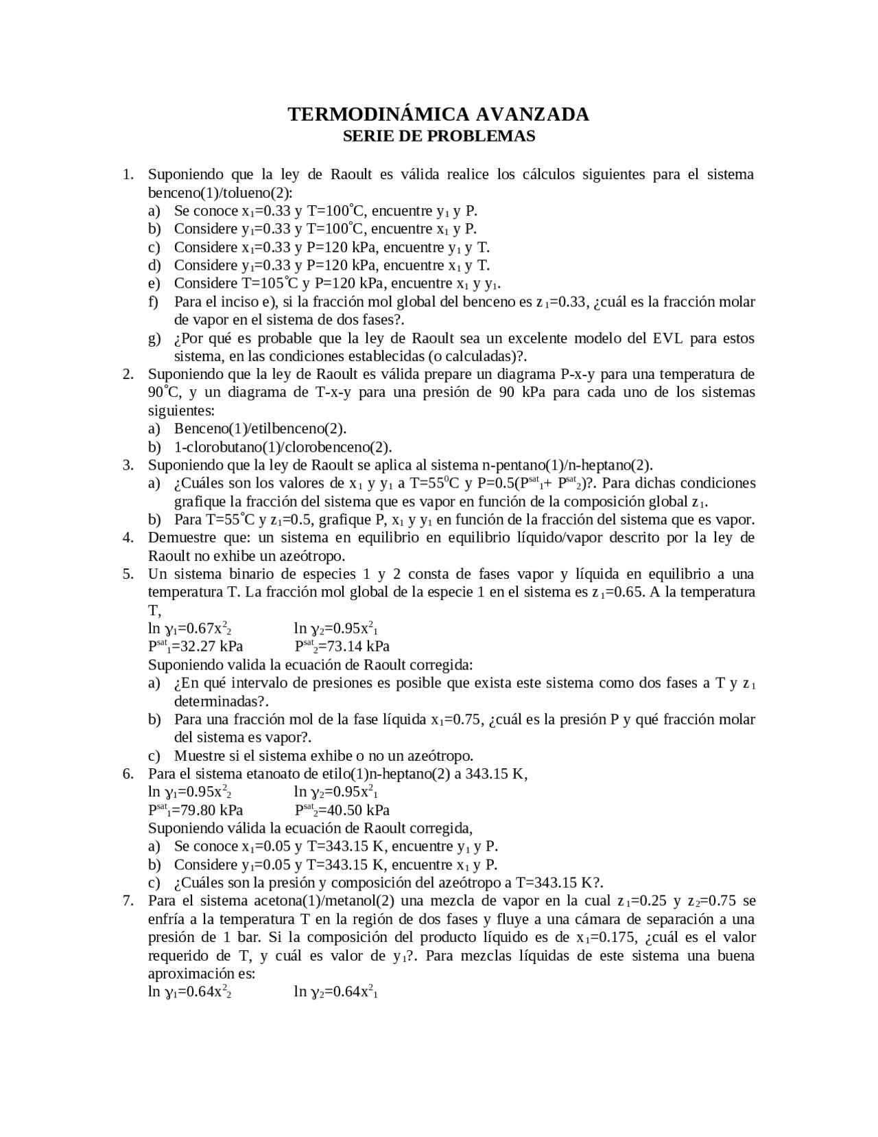 TERMODINAMICA EJERCICIOS MATEMATICOS PARA RESOLVER - Docsity