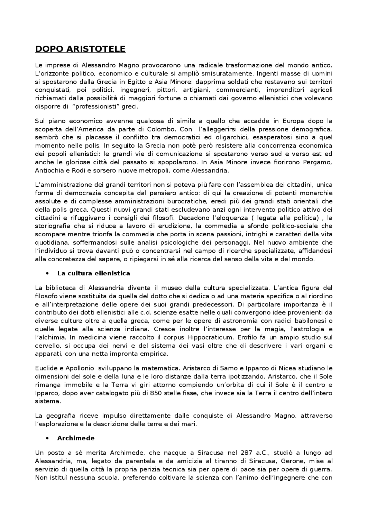 Lo scetticismo, l’epicureismo, lo stoicismo e l’eclettismo - Docsity