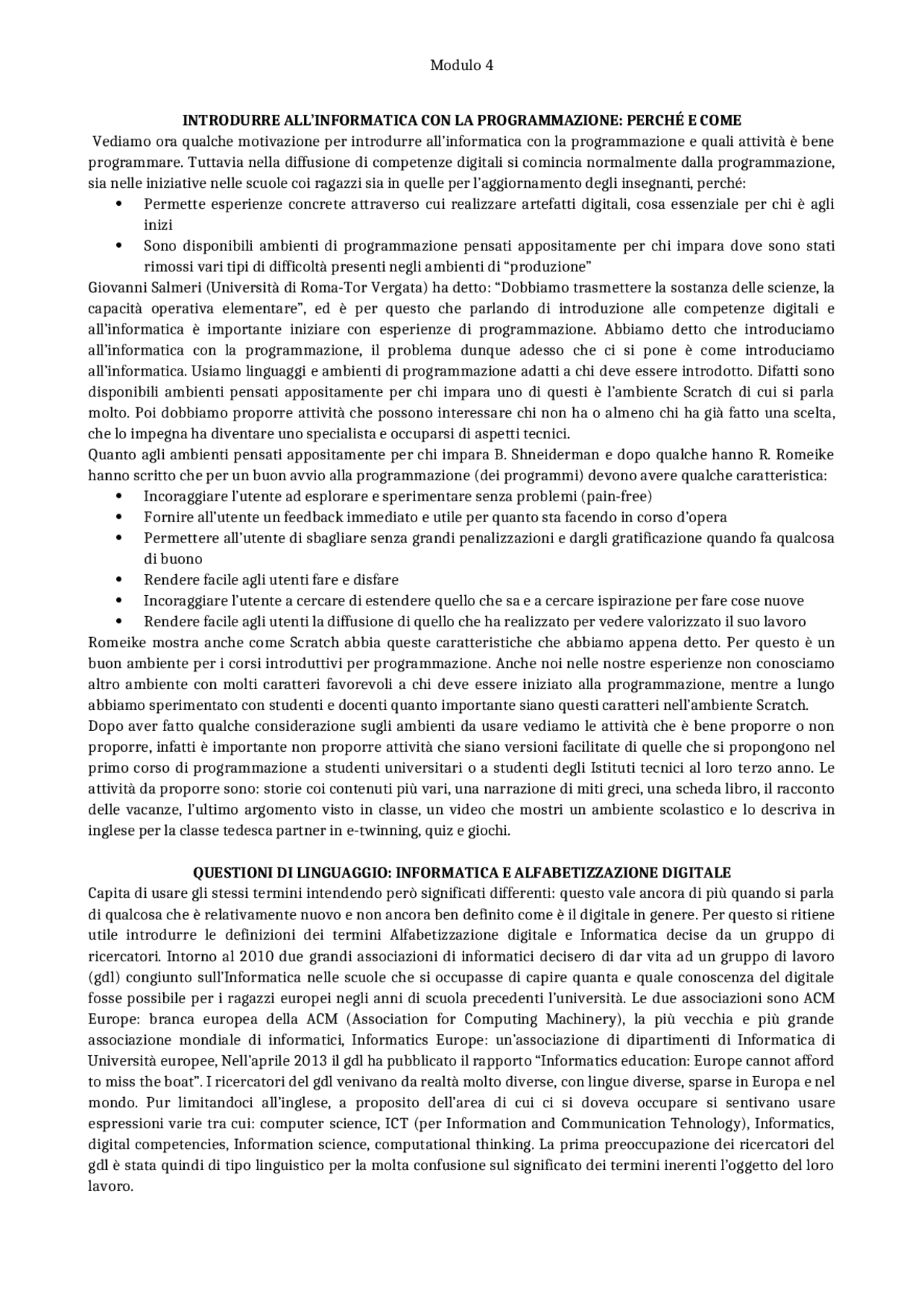 Modulo 4 Informatica Per Le Scienze Umane Docsity