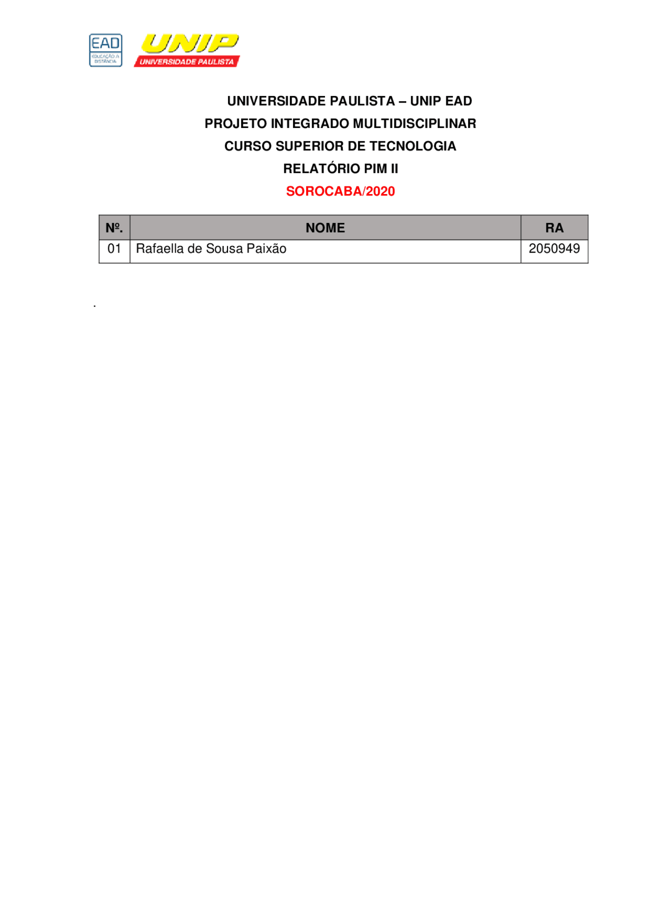 Pim Ii Unip Recursos Humanos Nota 7 Docsity