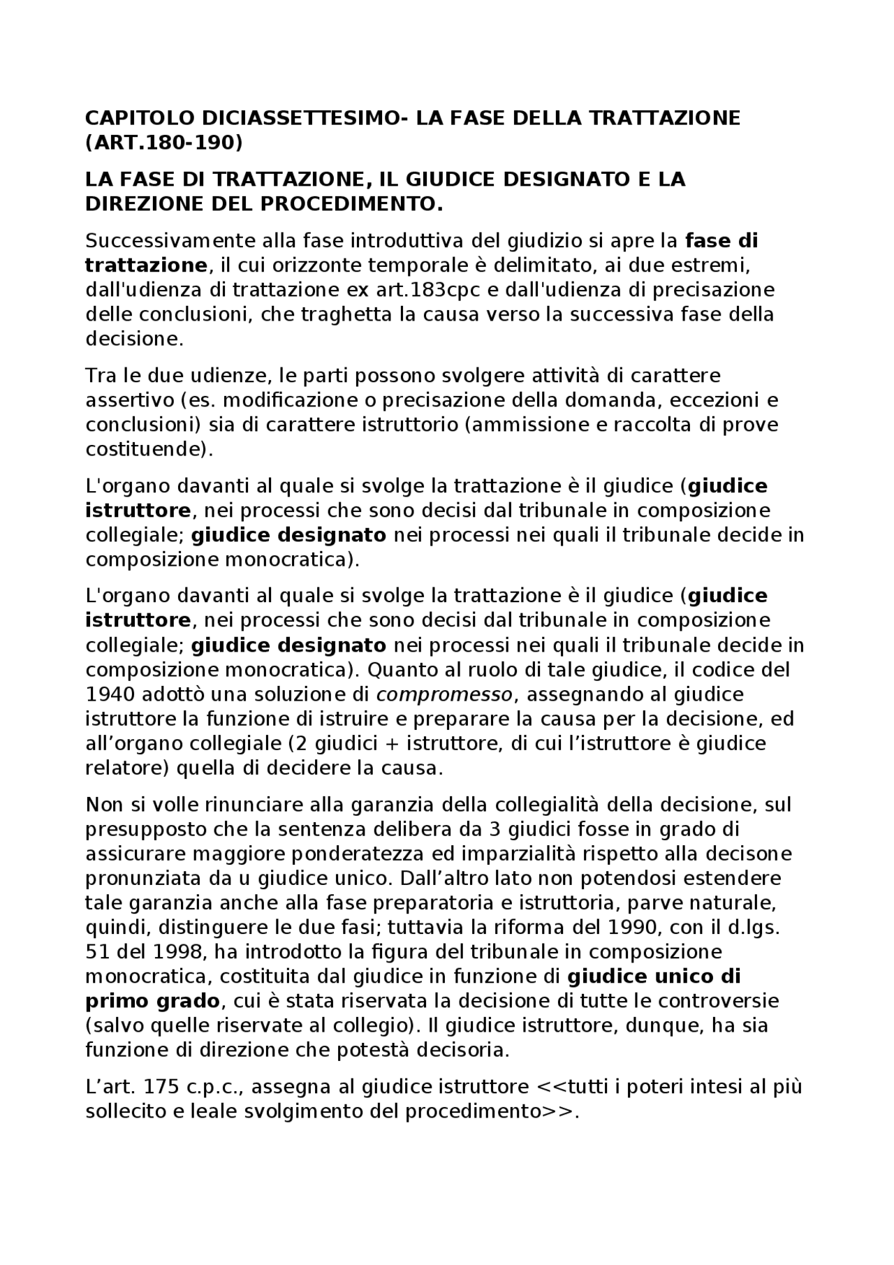 Fase Della Trattazione Cap 18 Corso Base Di Diritto Processuale Civile