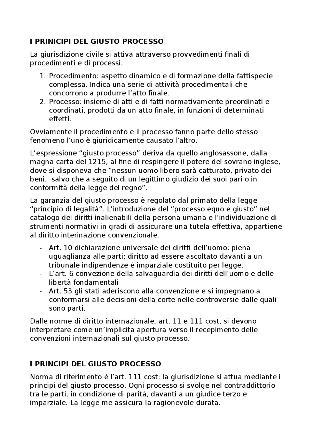Principi Del Giusto Processo Cap 3 Corso Base Di Diritto Processuale