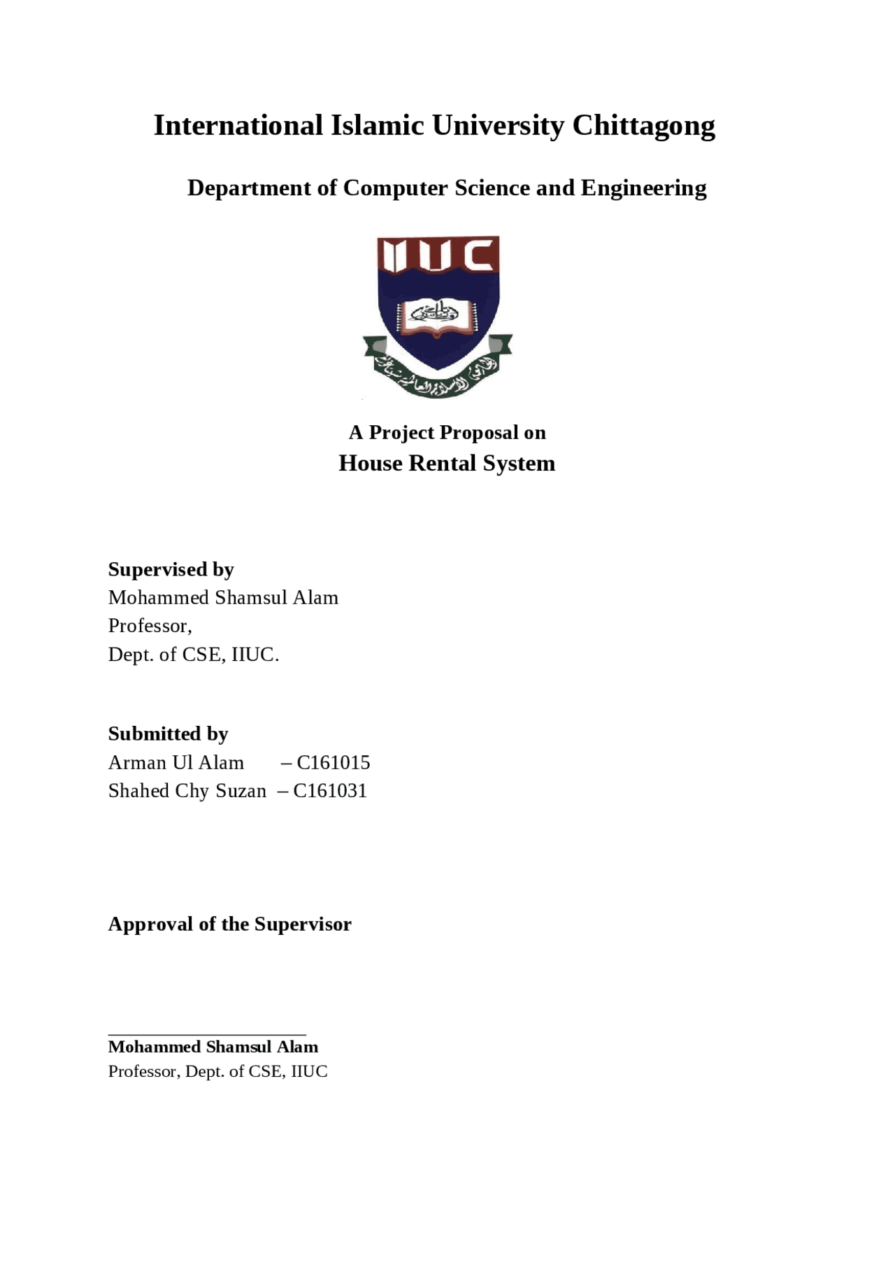 House Rental Proposal | Exercises Web Application Development | Docsity