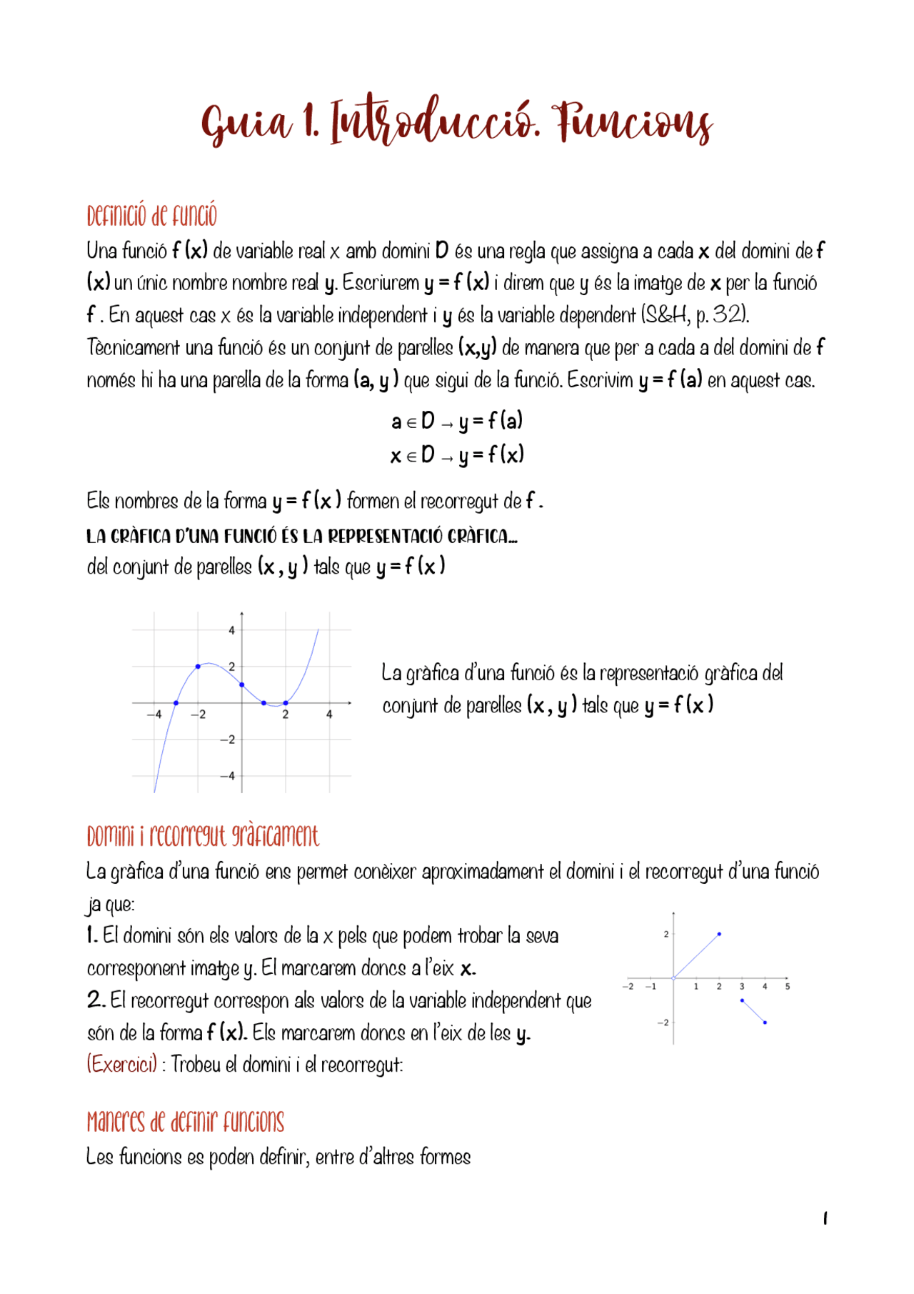 TEMA- 1: Introducción a las funciones - Docsity
