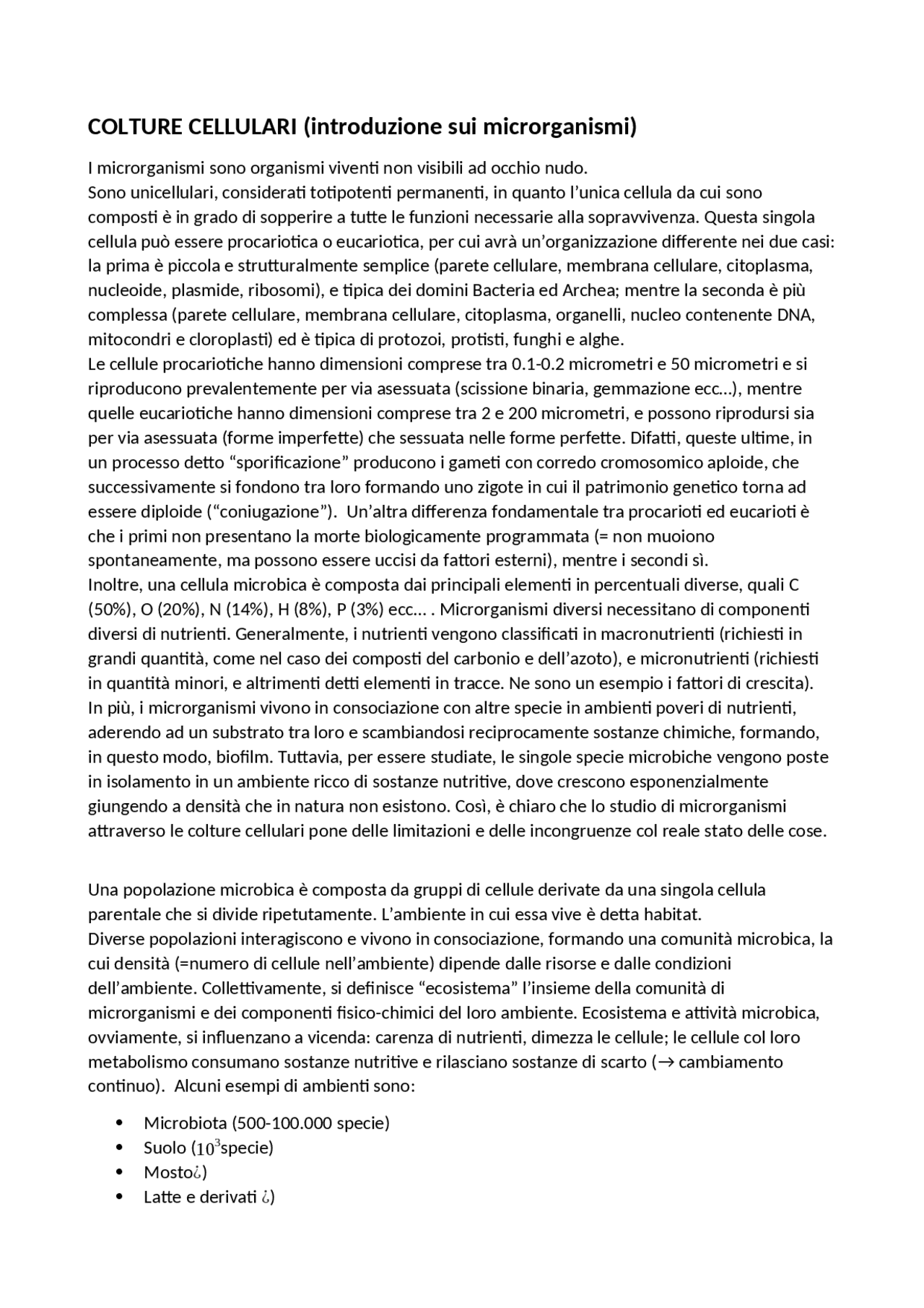 Appunti Integrati Di Colture Cellulari Docsity
