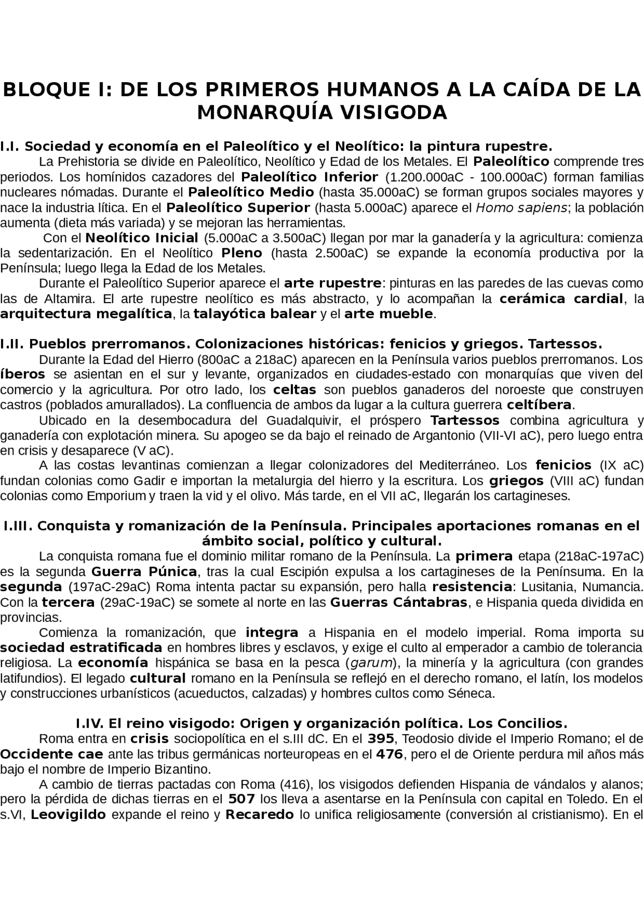 Bloque 1 Evau Historia De España Docsity
