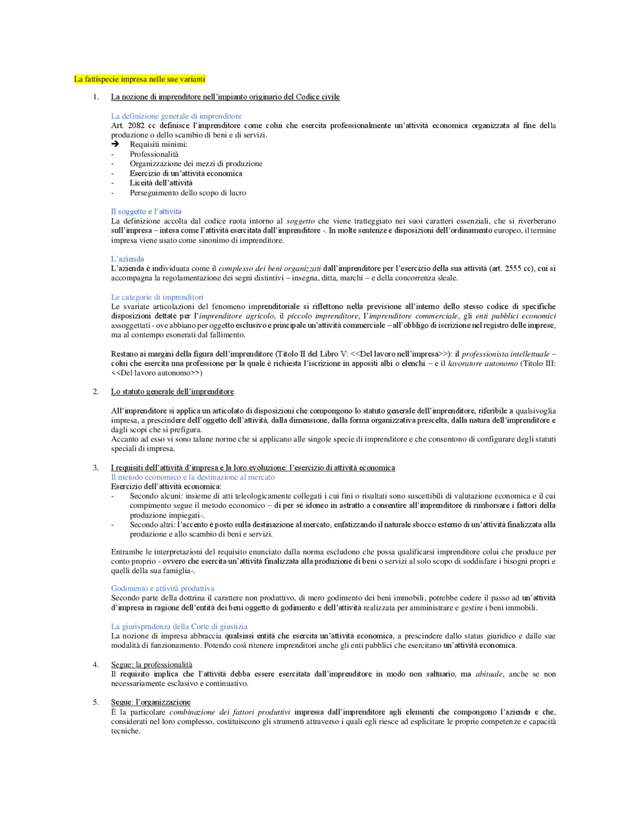 Riassunto Cottino prima parte - Docsity