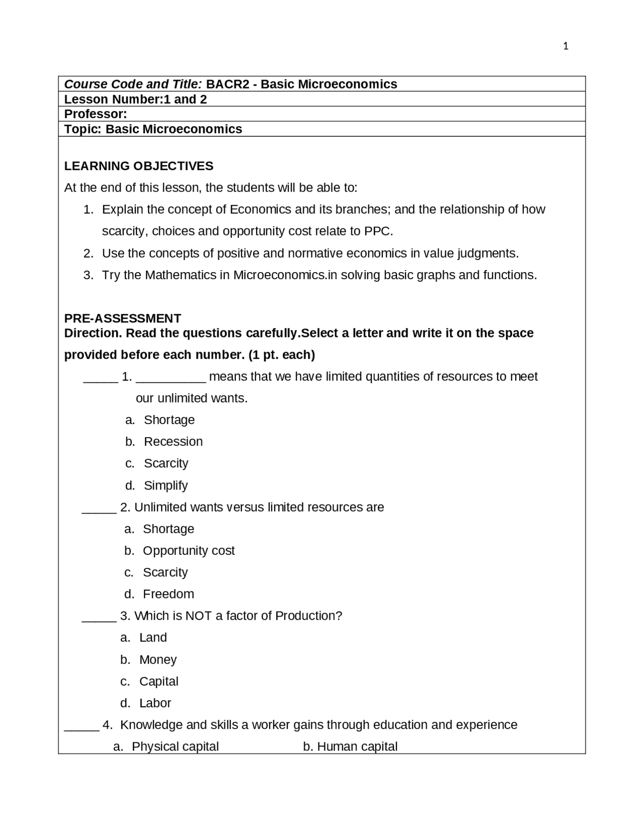 Microeconomics Basic Knowledge | Study Guides, Projects, Research ...