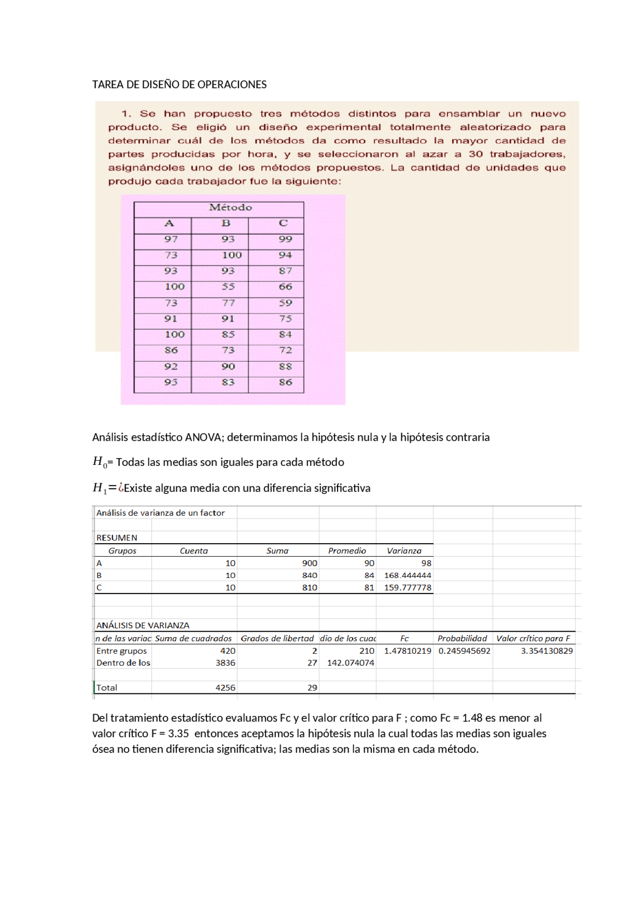 Ejercicios Propuestos Del Tema Diseño Experimental Ejercicios De