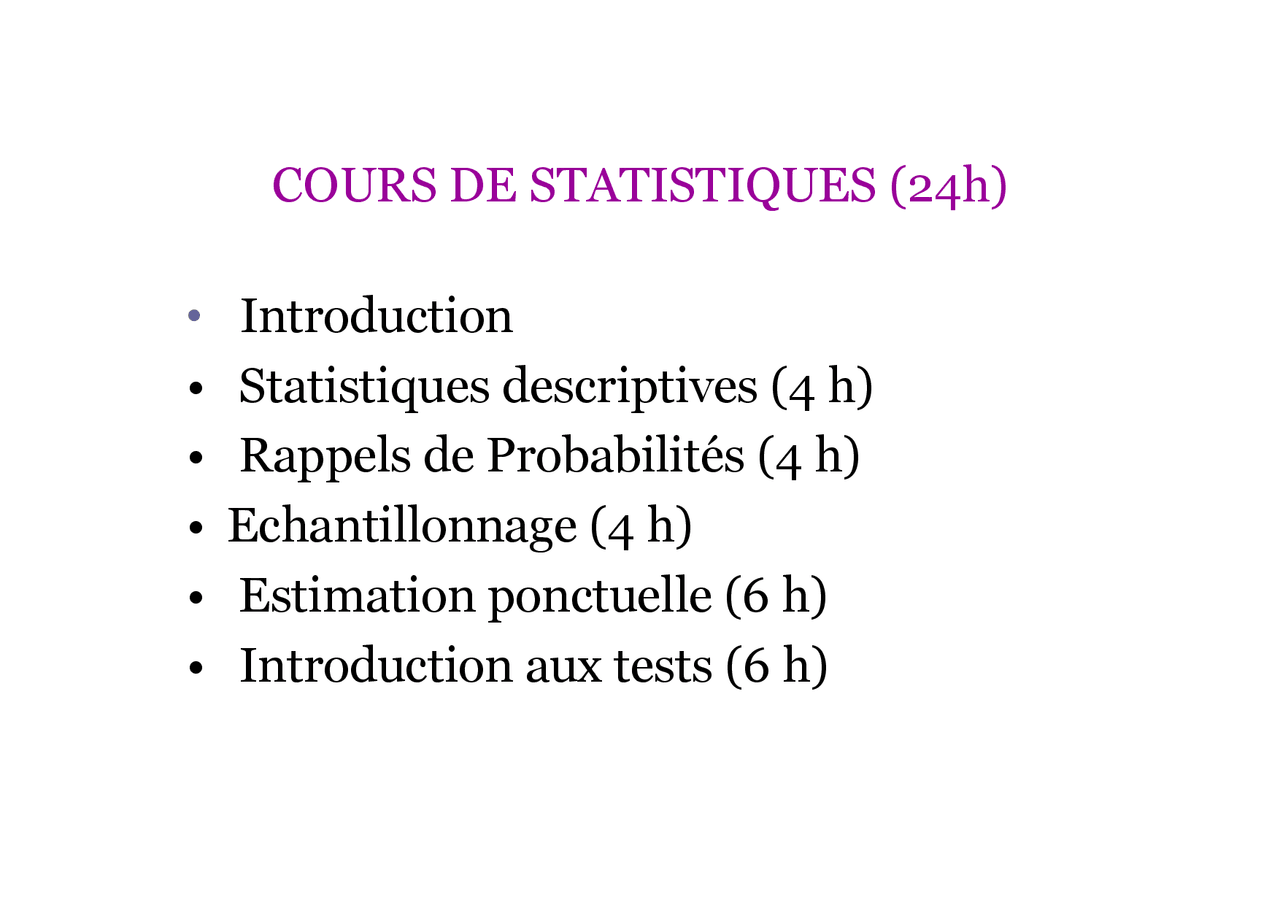 Statistique math probabilité - Docsity