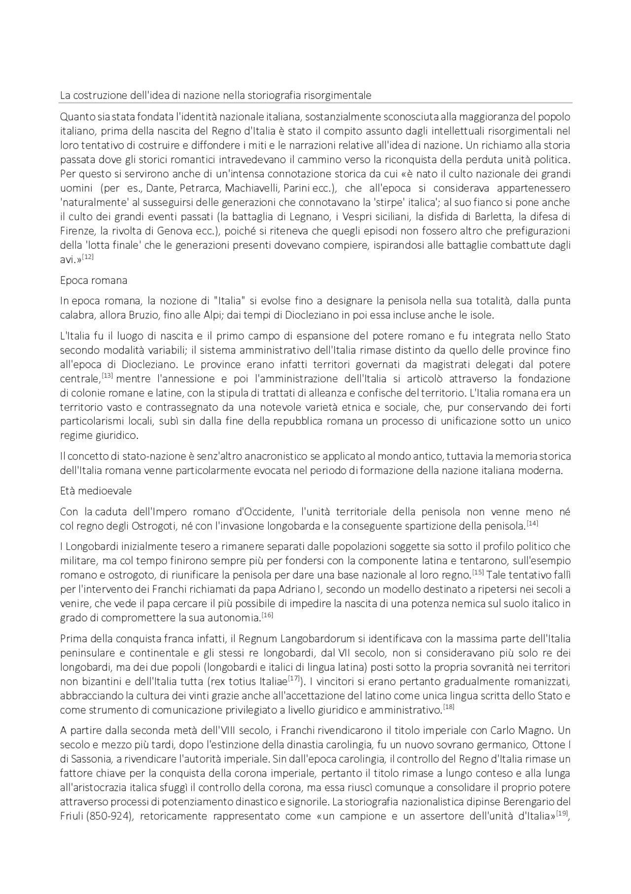 Storia risorgimentale - Docsity