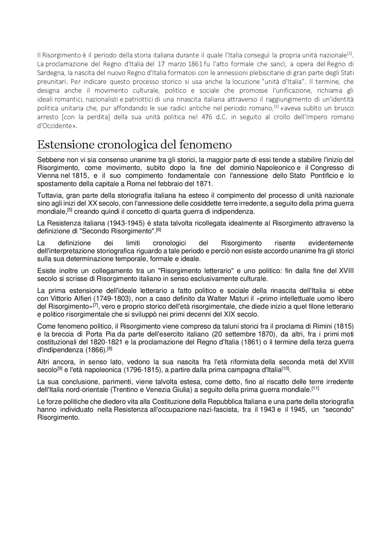 Storia risorgimentale italiana - Docsity