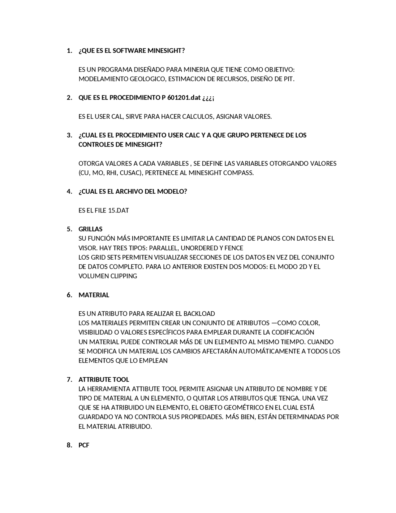 Minesight Software minero - Docsity