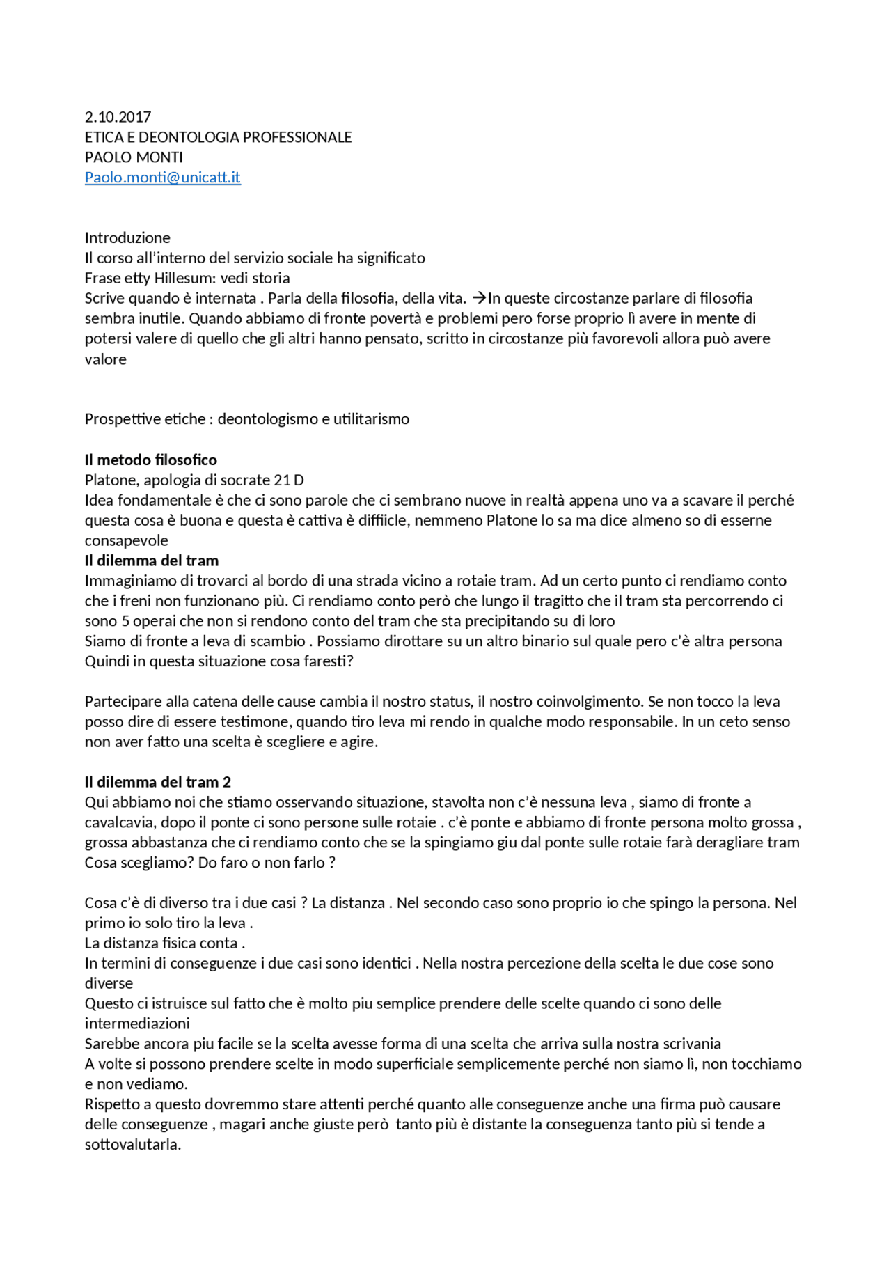 Etica E Deontologia Professionale Dellassistente Sociale Docsity