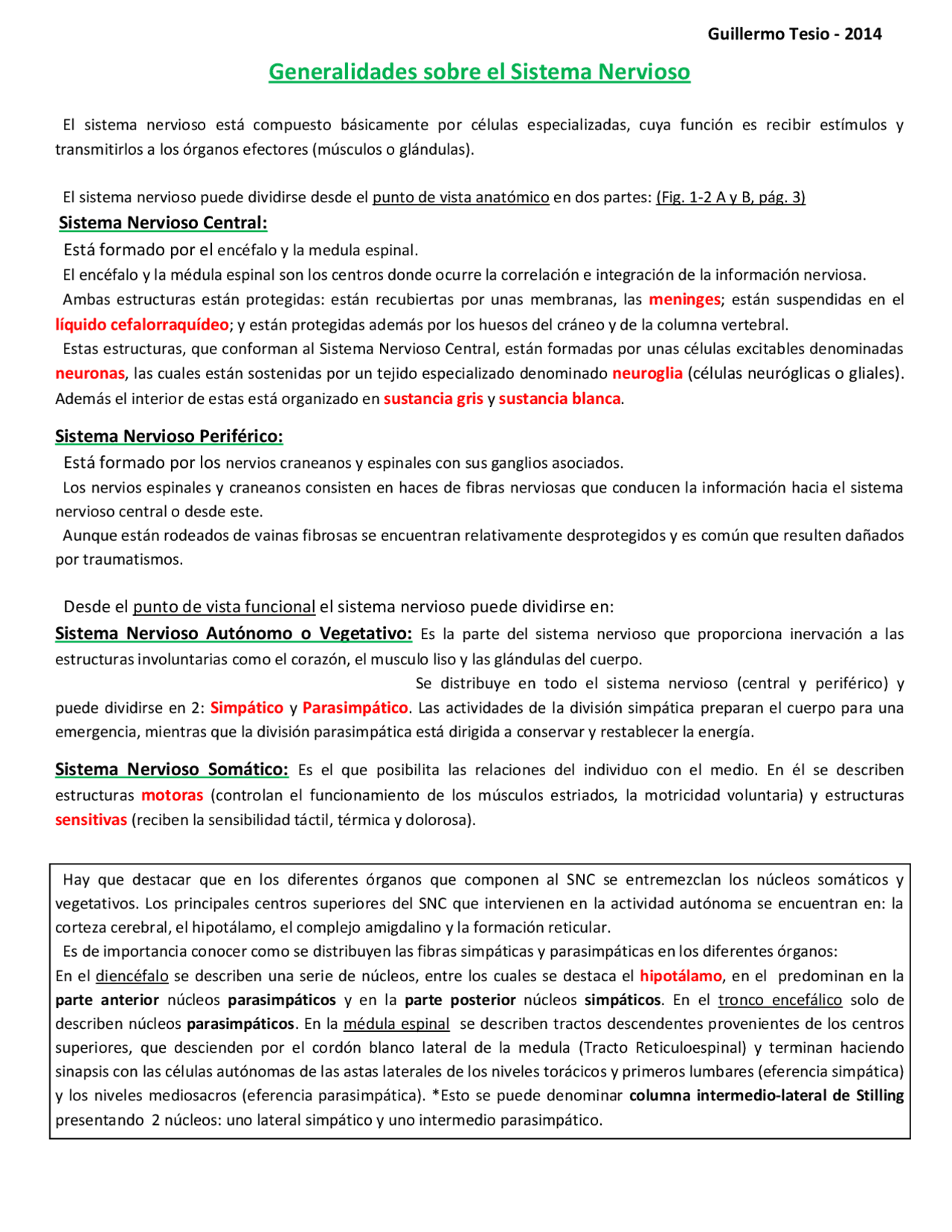 Resumen Neuroanatomía Docsity