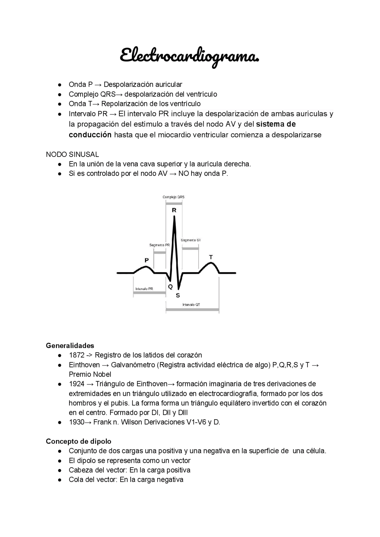 Electrocardiograma Apuntes Docsity