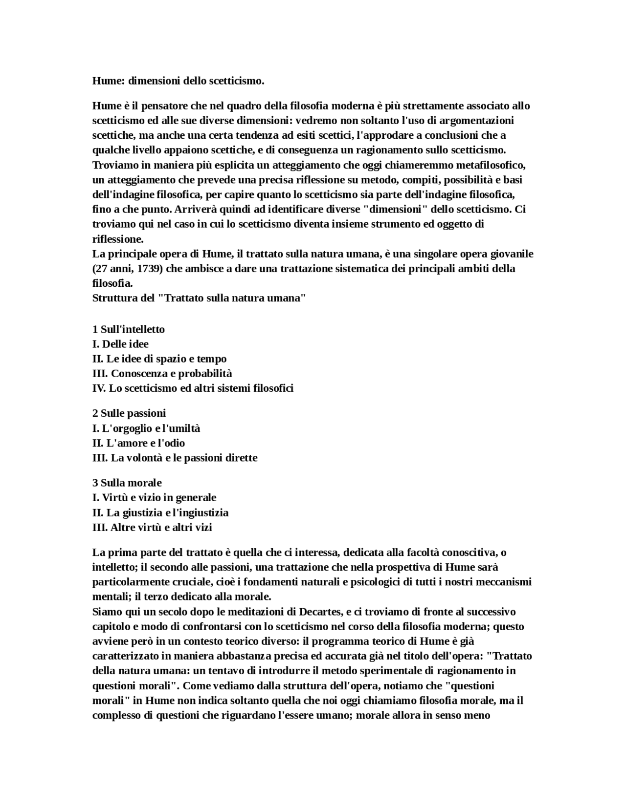 Hume E Lo Scetticismo Docsity