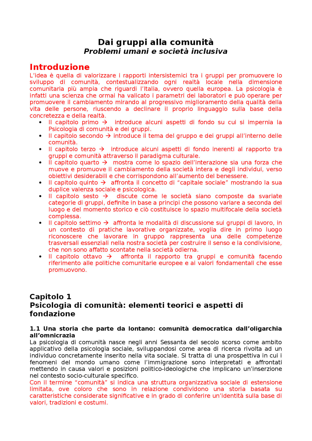 Dai Gruppi Alla Comunità Docsity