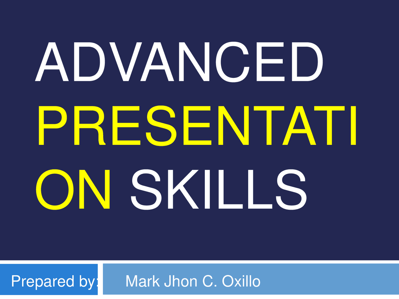 Advance Presentation Skills | Slides Computer science | Docsity