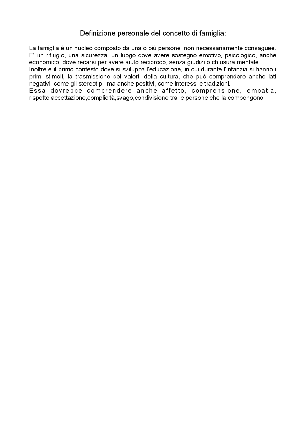 Definizione Di Famiglia Docsity