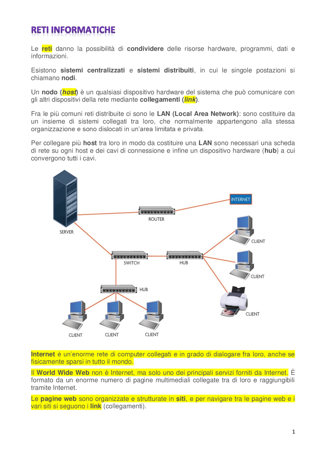 Web E Reti Informatiche Docsity