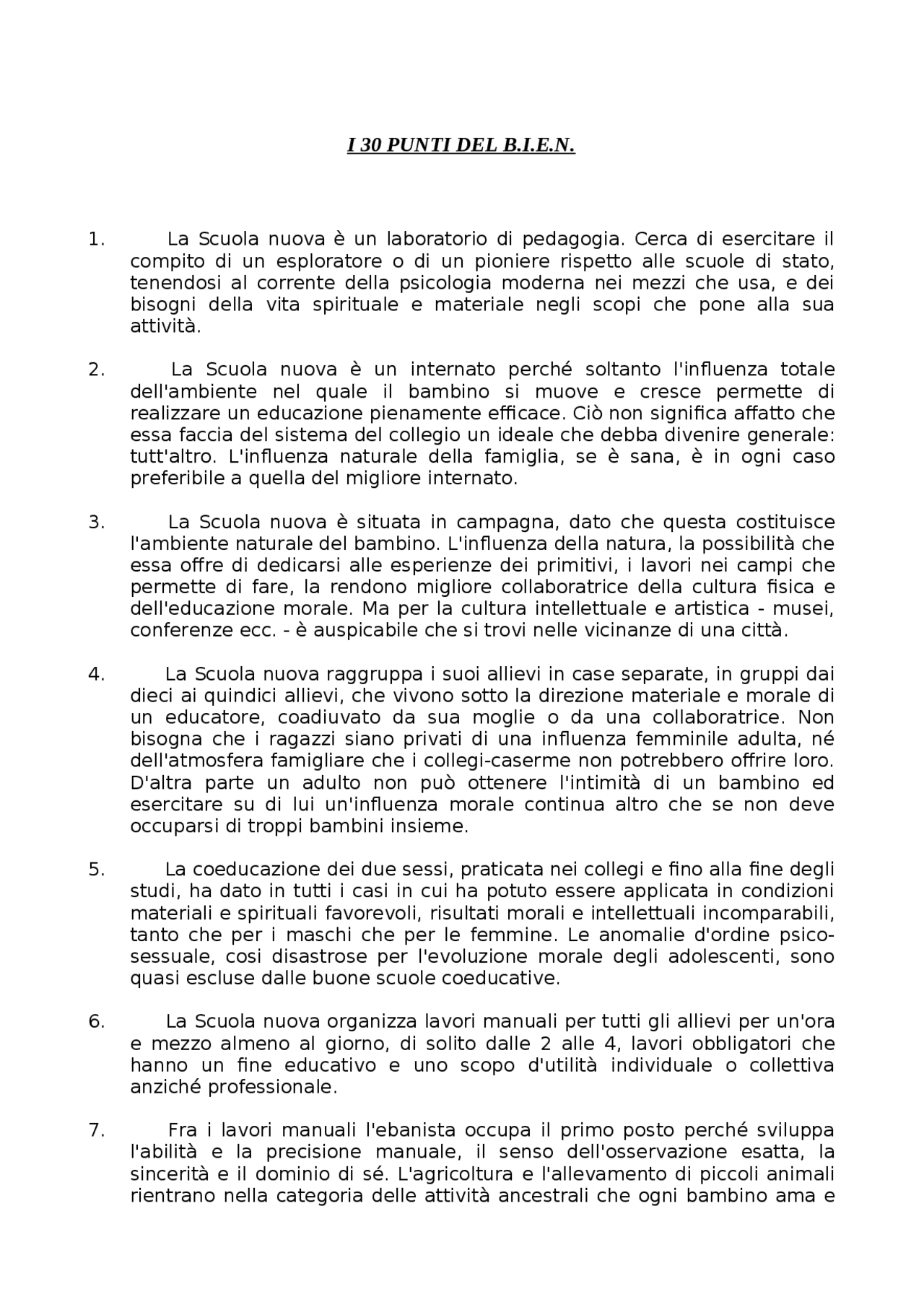 30 Punti Scuole Nuove Docsity