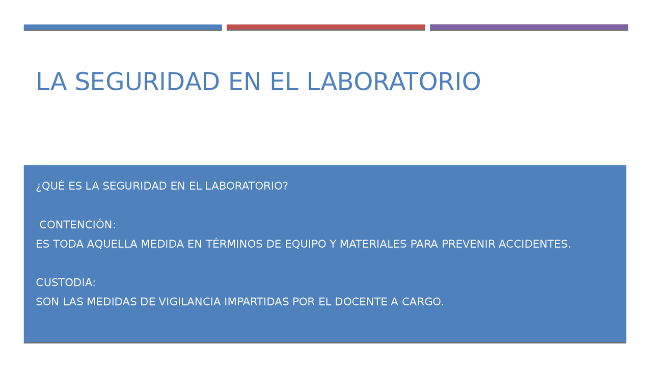Seguridad en el laboratorio - Docsity