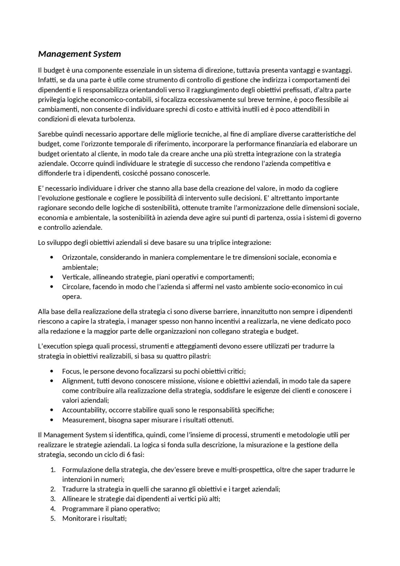 Management System Concetti Fondamentali Docsity