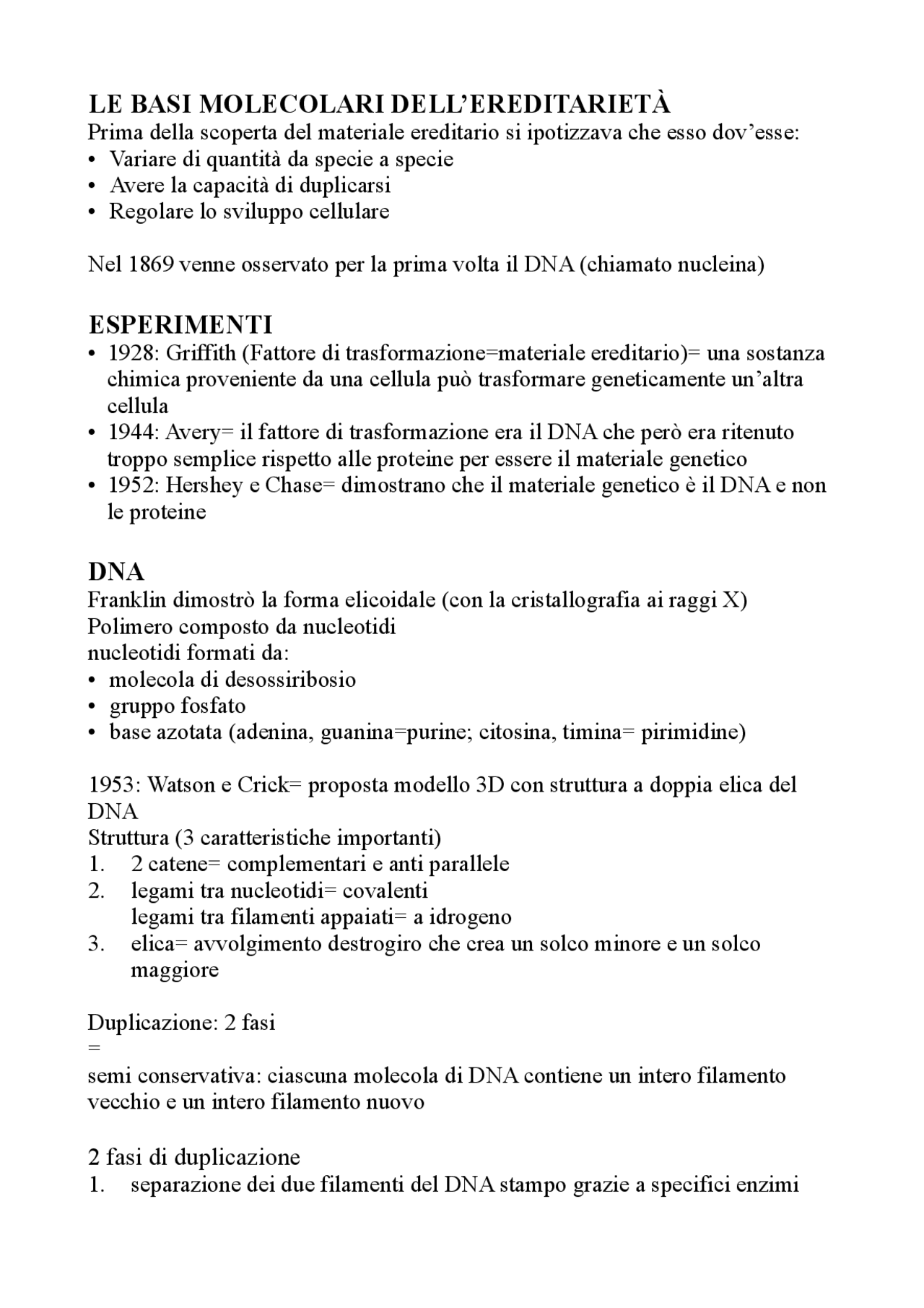 Appunti Di Biologia Sul Dna Docsity