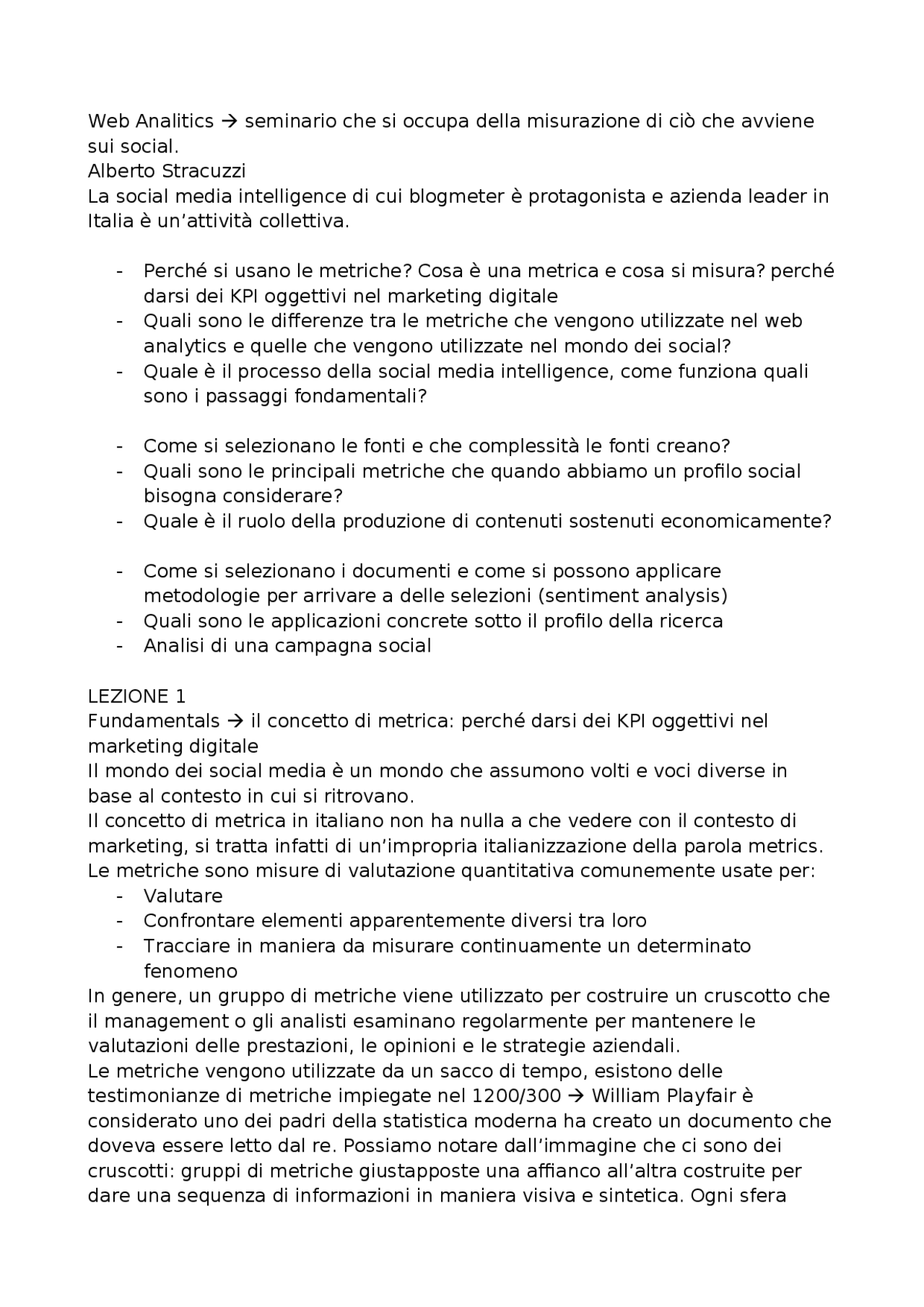 Web Analytics Appunti Del Workshop Di Cimo Docsity
