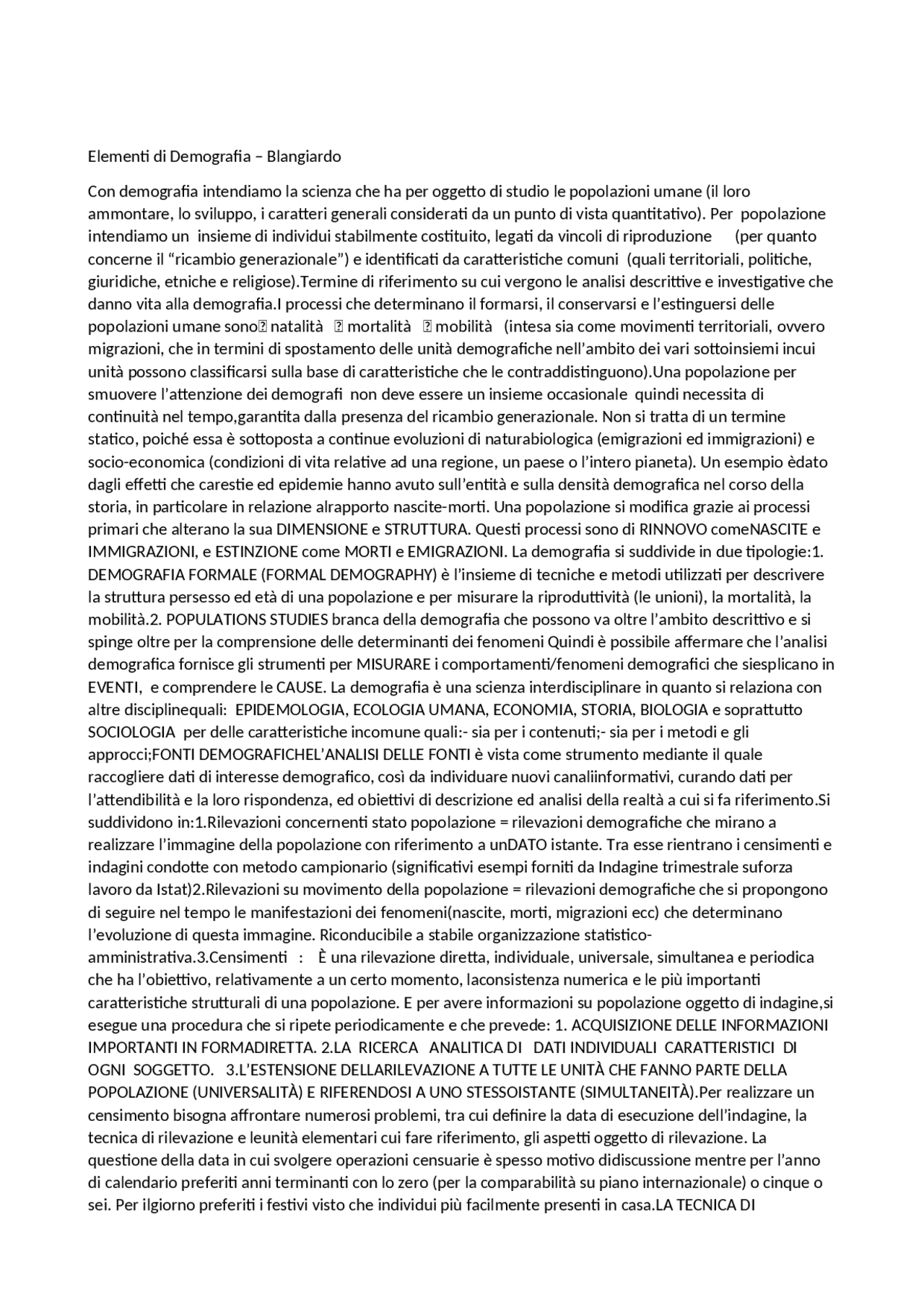 Appunti Di Demografia Docsity