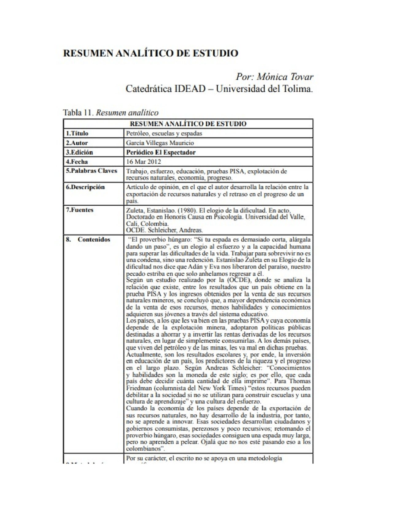 Plantilla RAE, de literatura para hacer resumen analitico | Guías ...