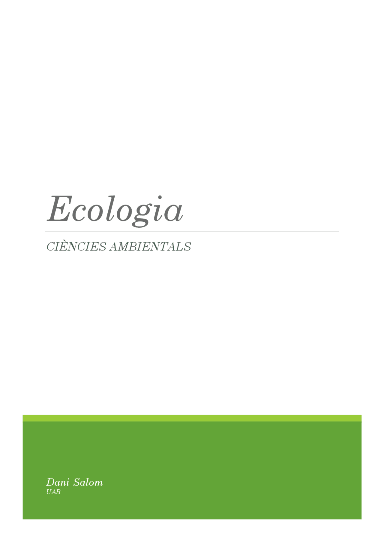 Apunts Ecologia Apuntes Docsity