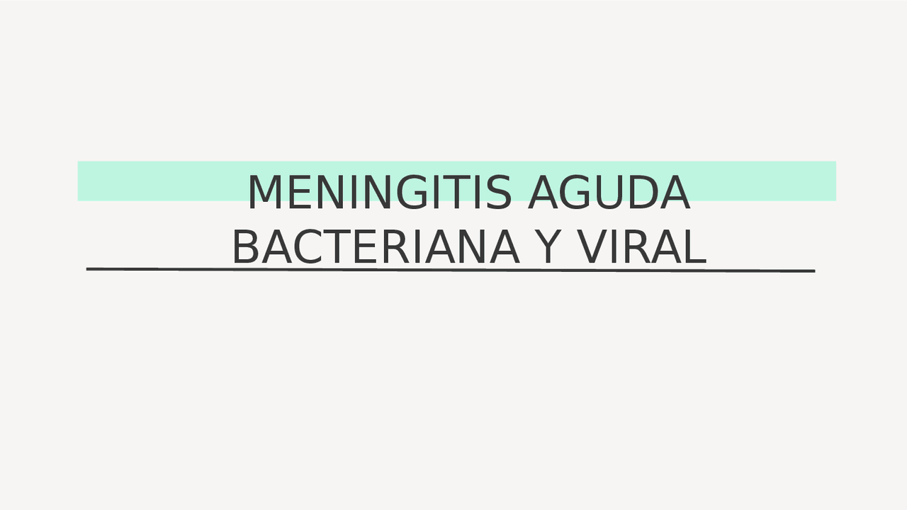 Meningitis Viral Y Bacteriana Docsity