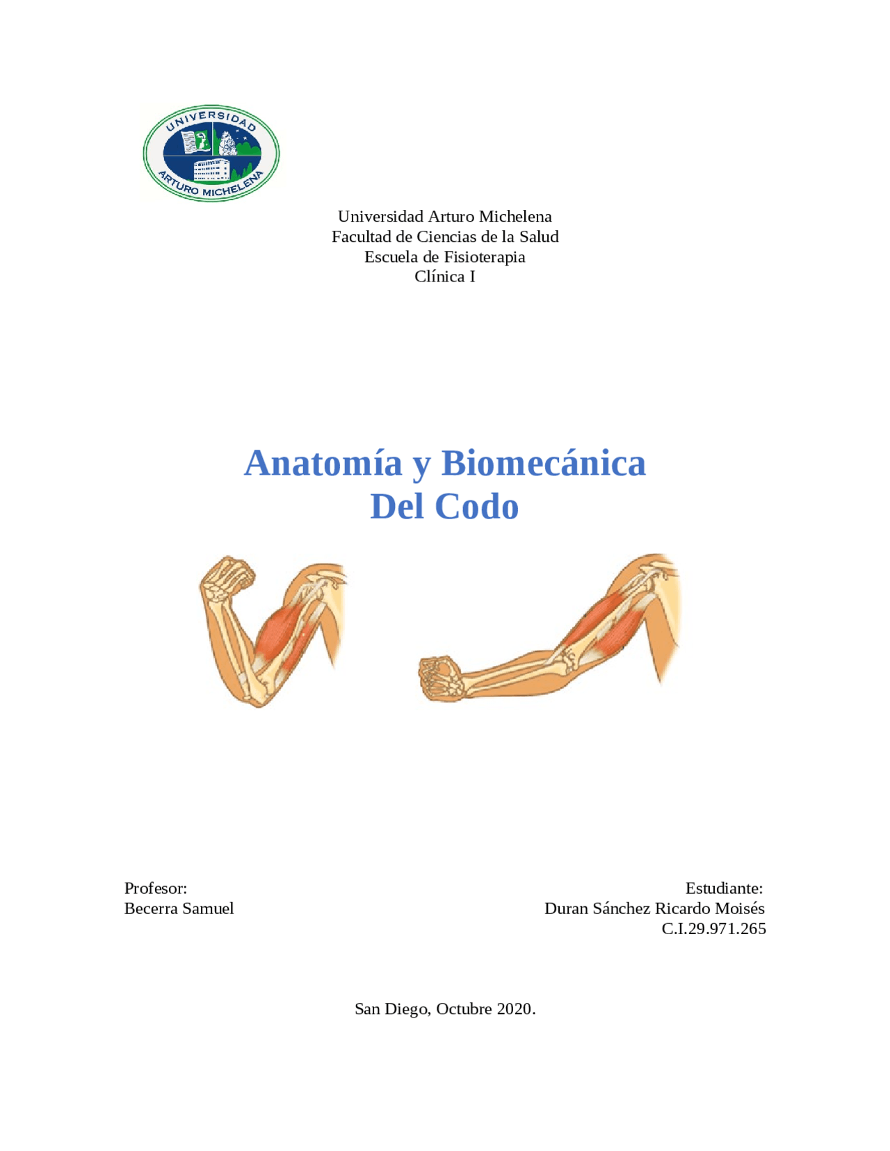 Anatomia Y Osteologia Del Codo Apuntes De Anatomía Docsity