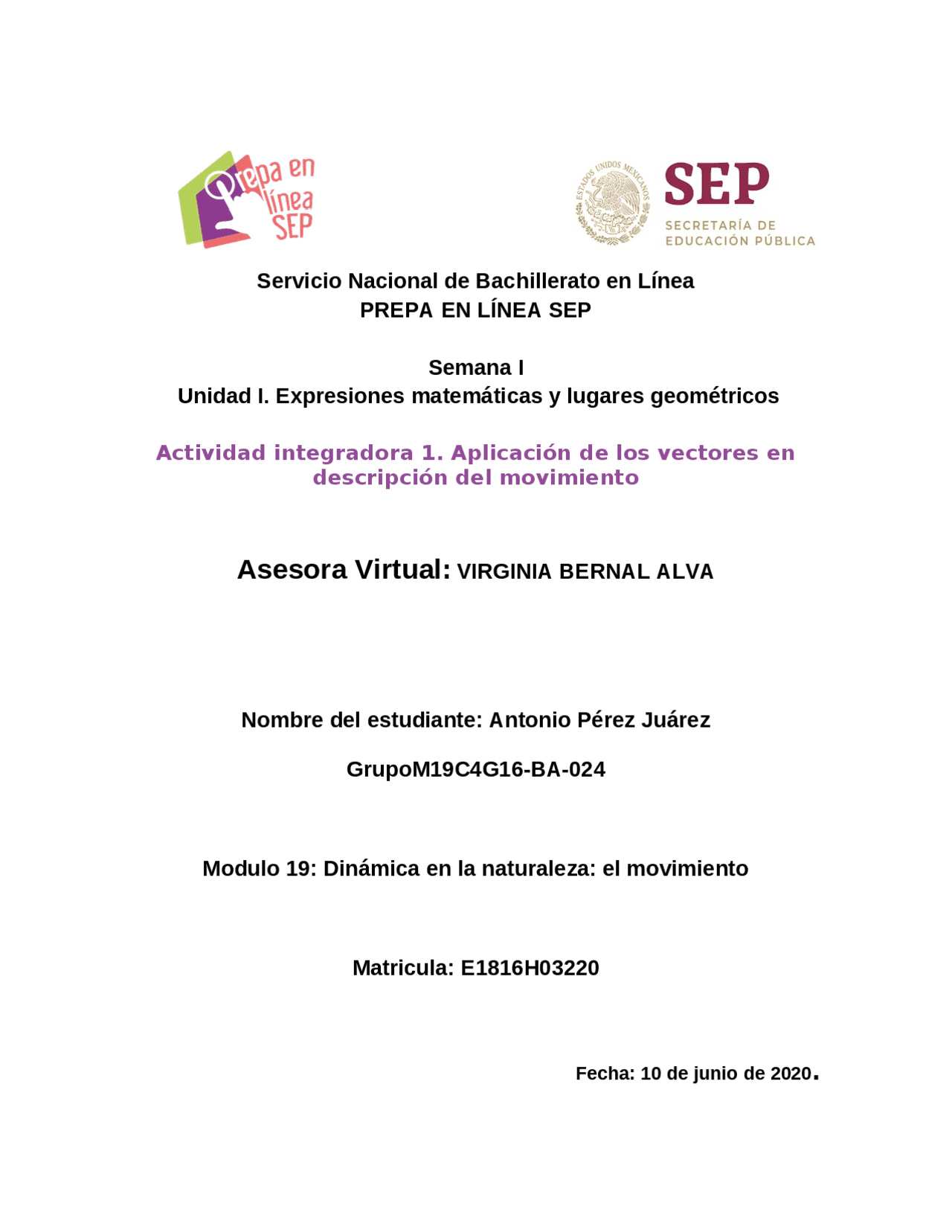 Modulo 19 actividad integradora 1 | Diapositivas de Humanidades y Ciencias Sociales | Docsity