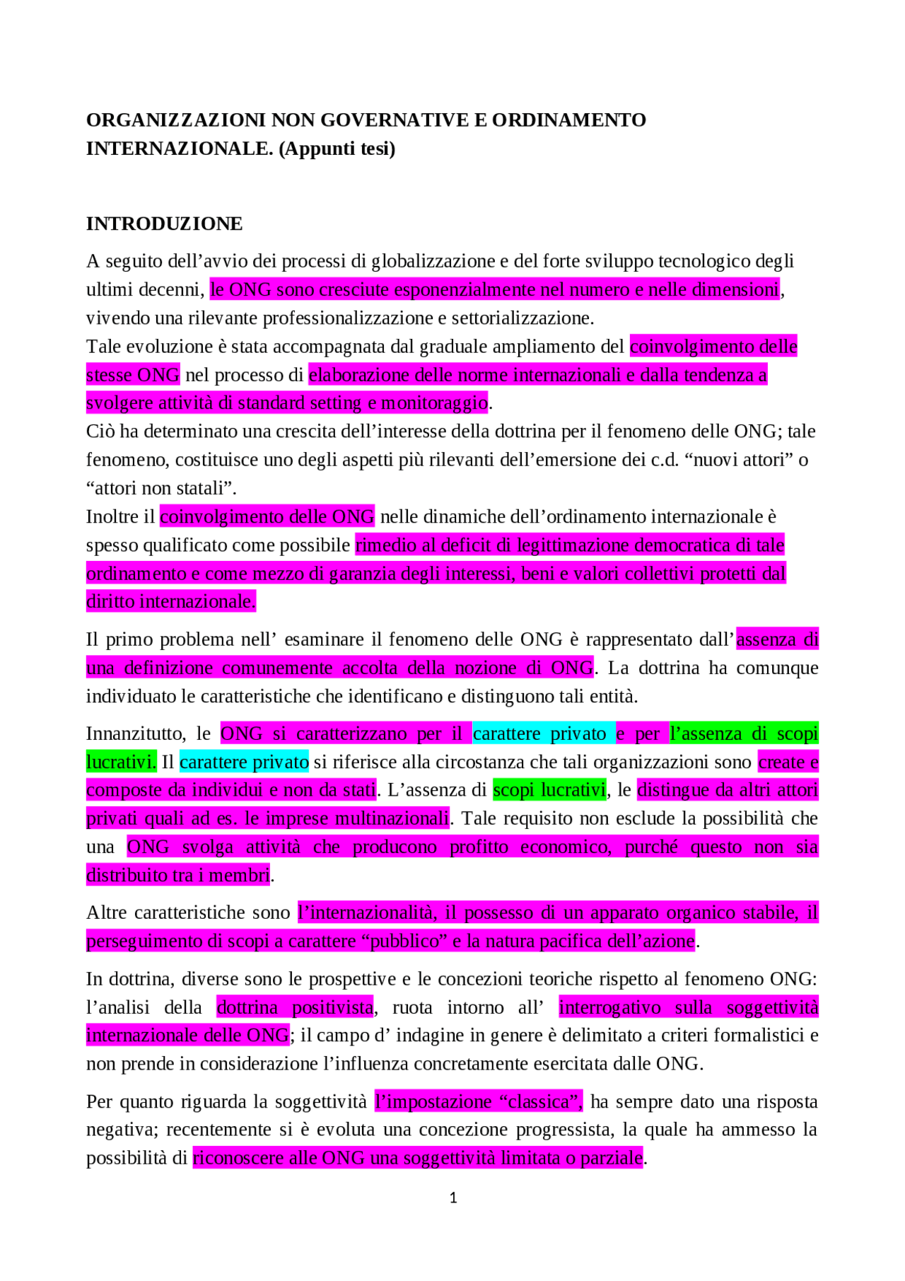 Riassunto Libro Diritto Delle Ong Docsity
