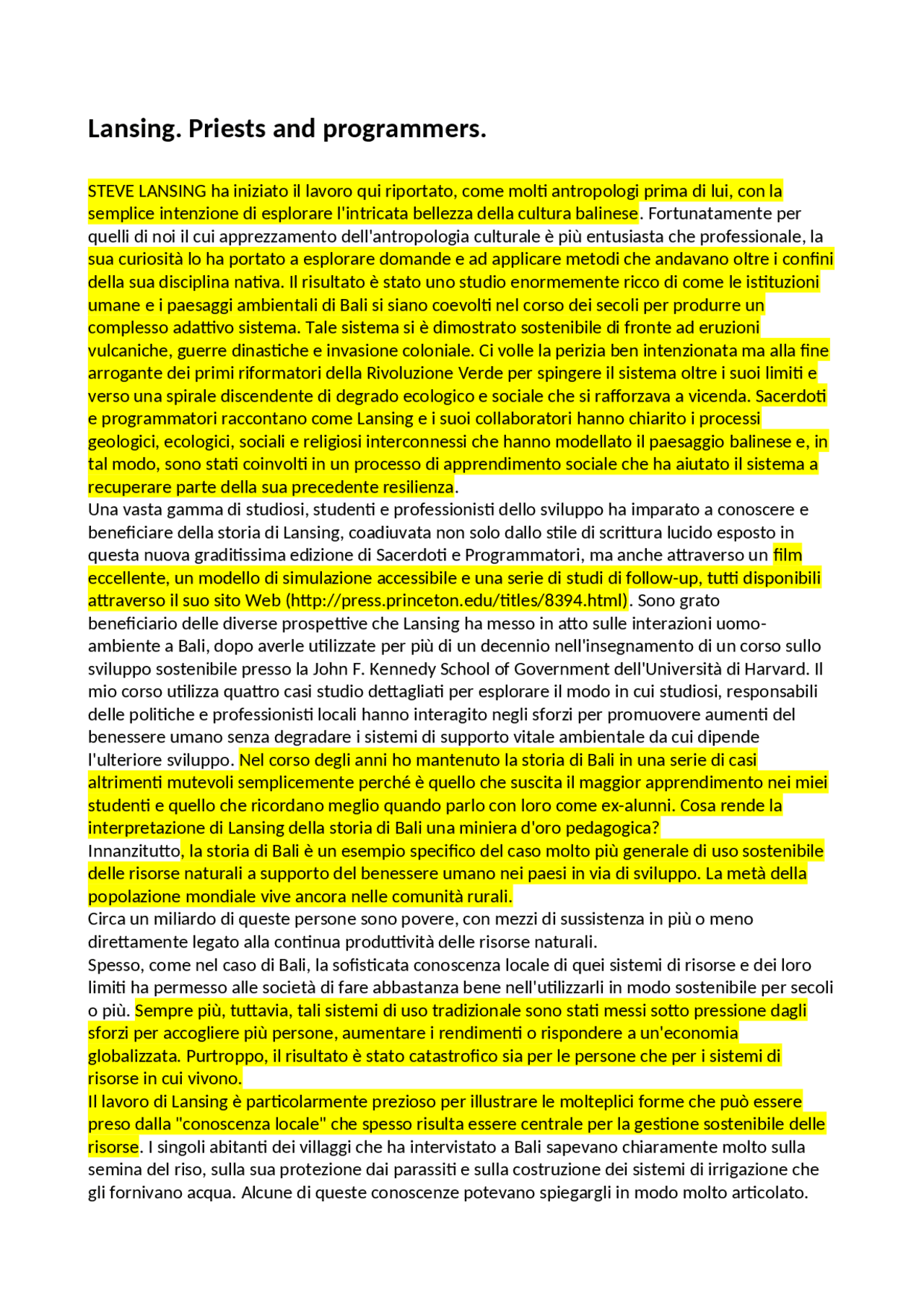 Traduzione Del Libro Priests And Programmers Docsity