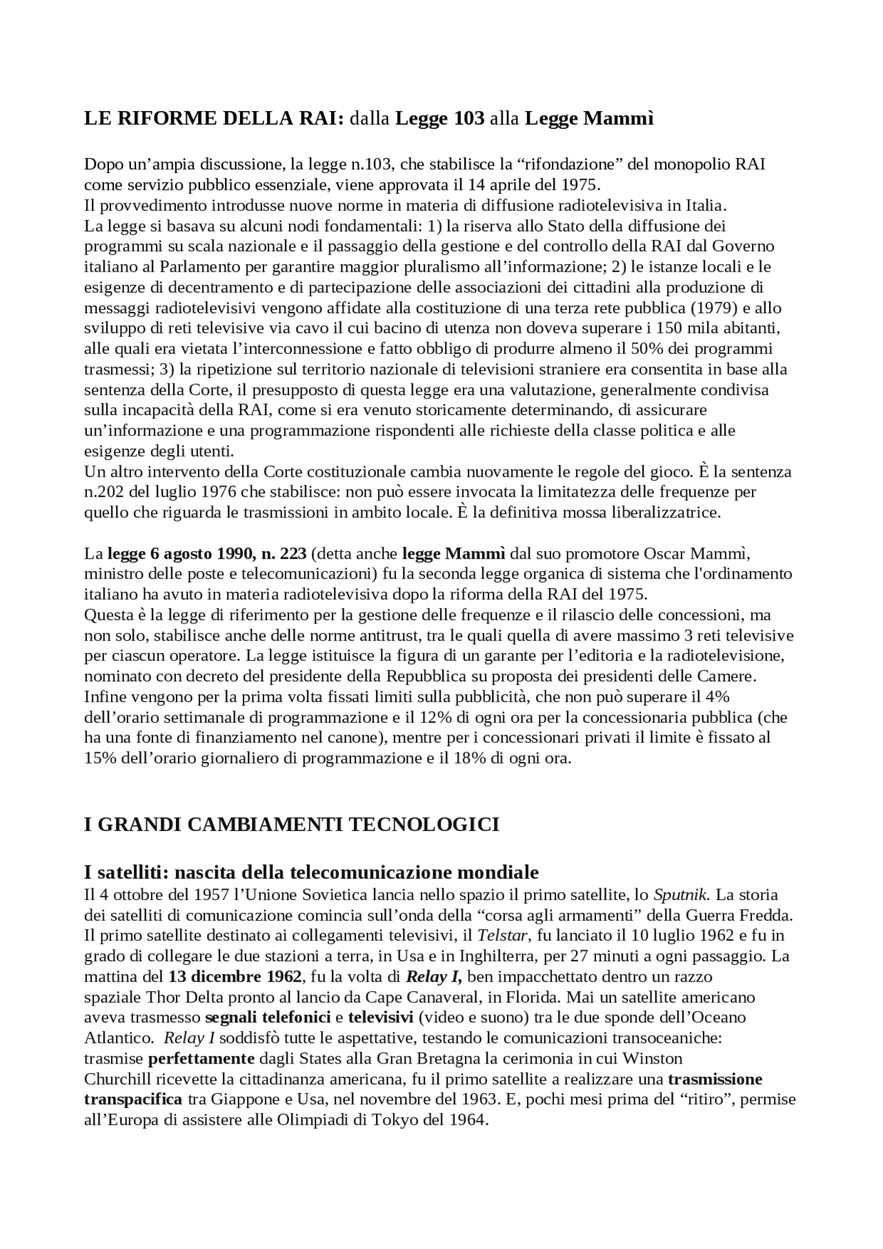 Le Riforme Della Rai Docsity