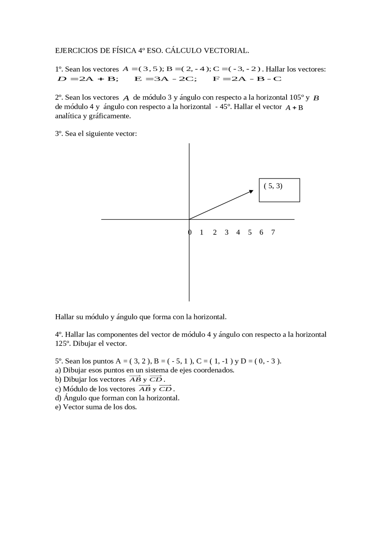 Vectores Ejercicios Y Más Docsity