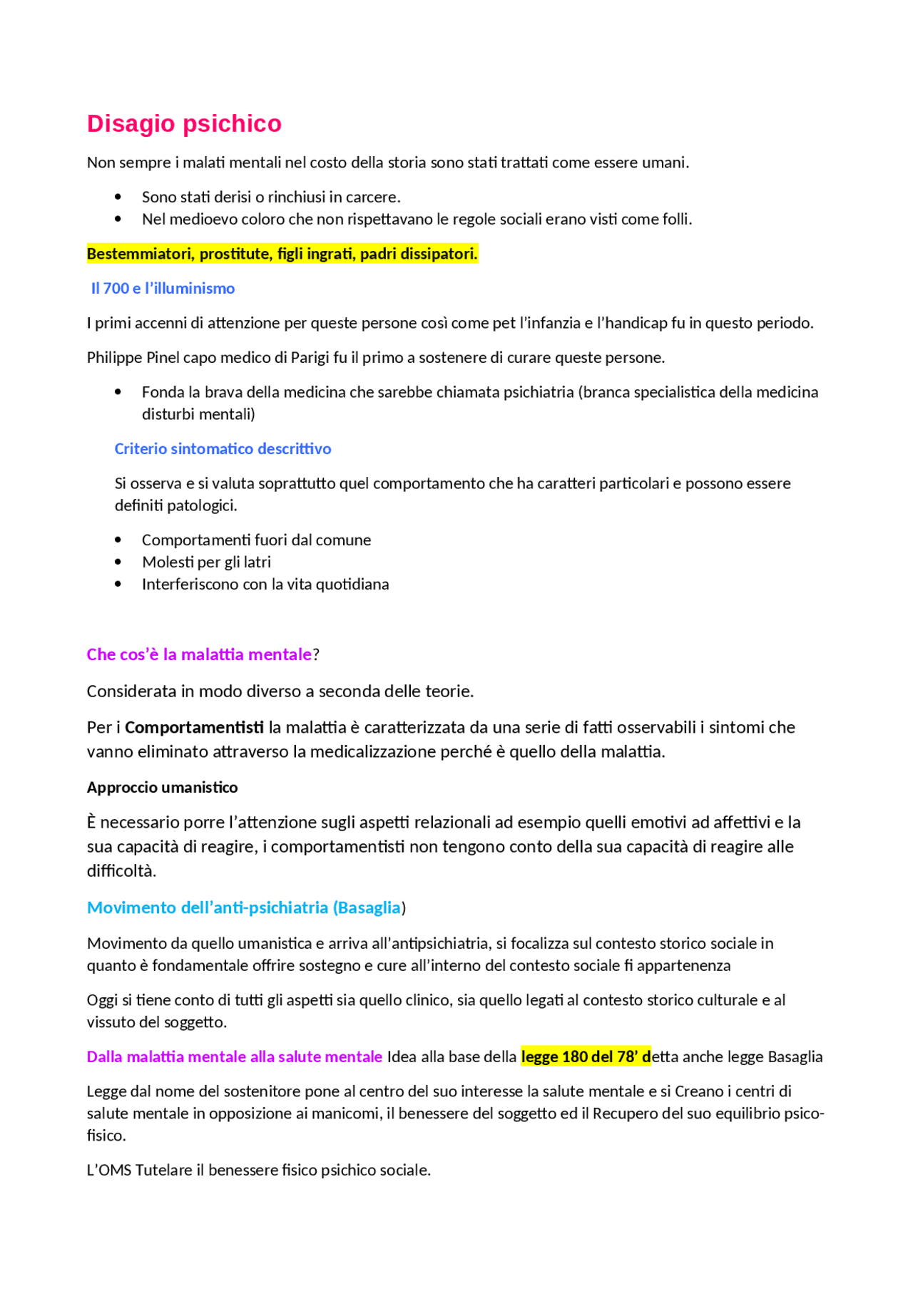 Disagio psichico sociologia - Docsity
