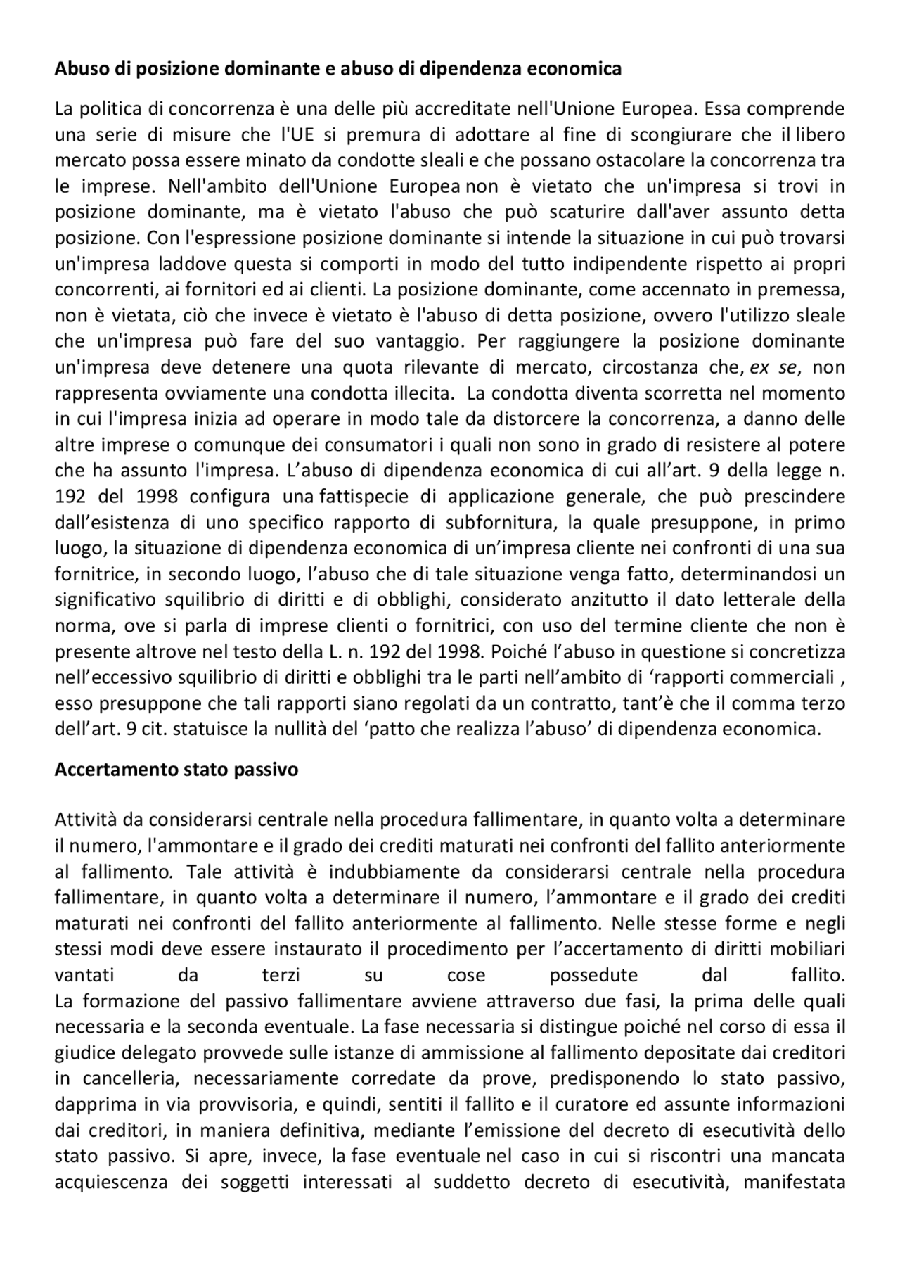 Domande aperte diritto commerciale - Docsity