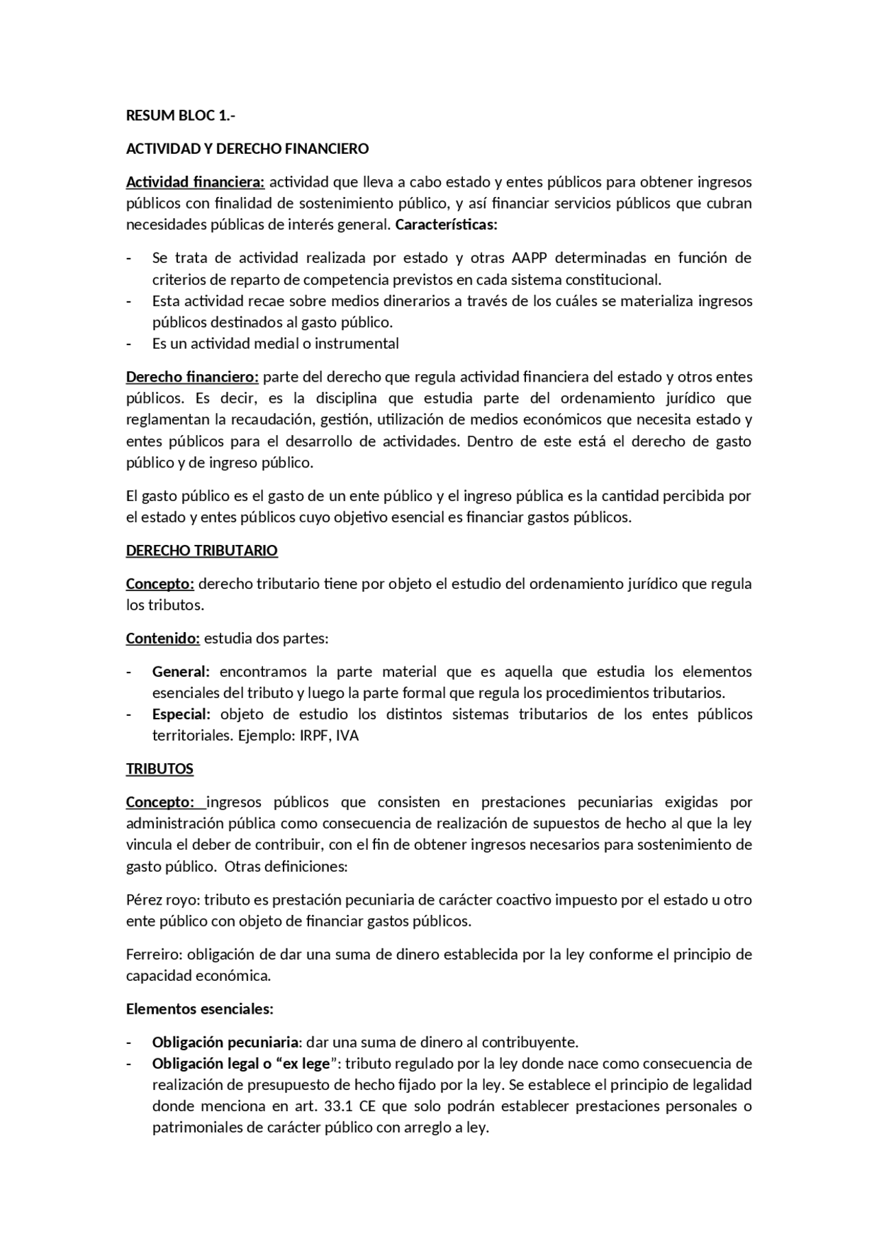 Bloque 1 Fiscalidad Rrll Apuntes De Derecho Docsity