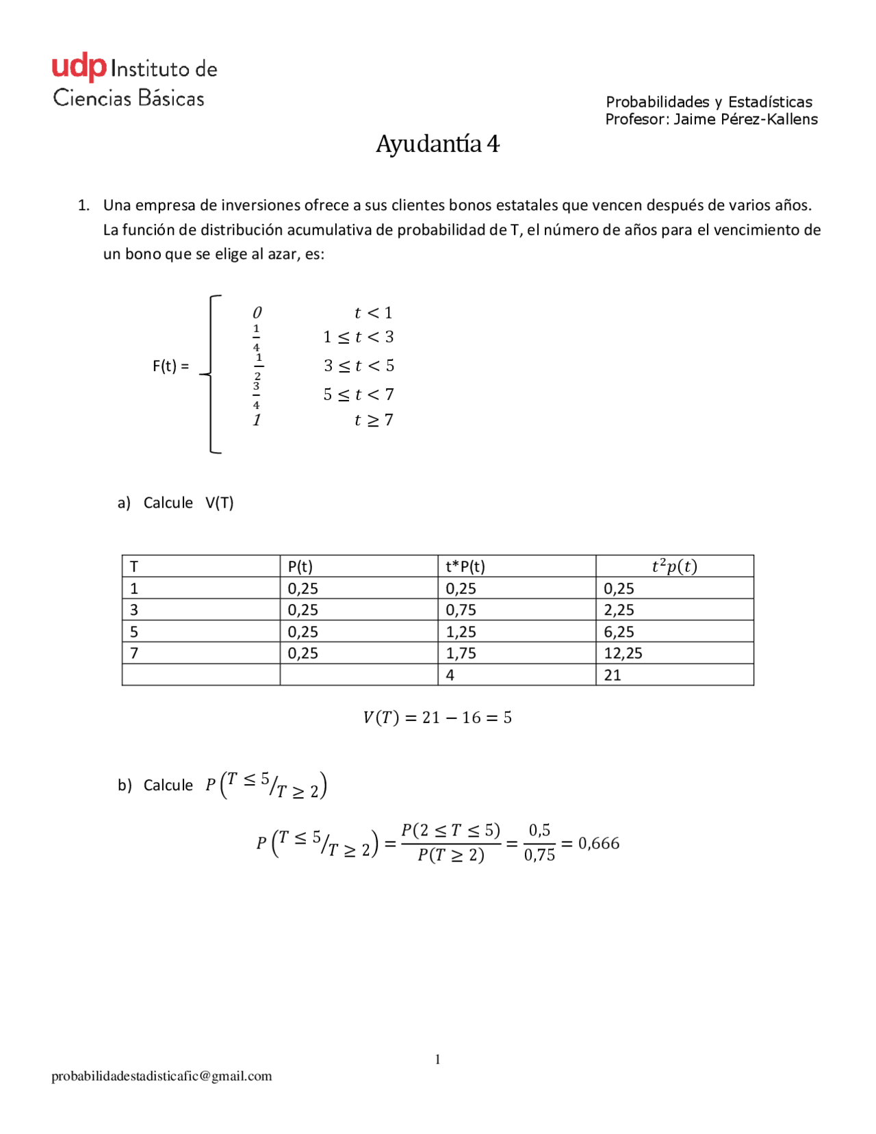 Ejercicios de Probabilidades | Ejercicios de Probabilidad - Docsity