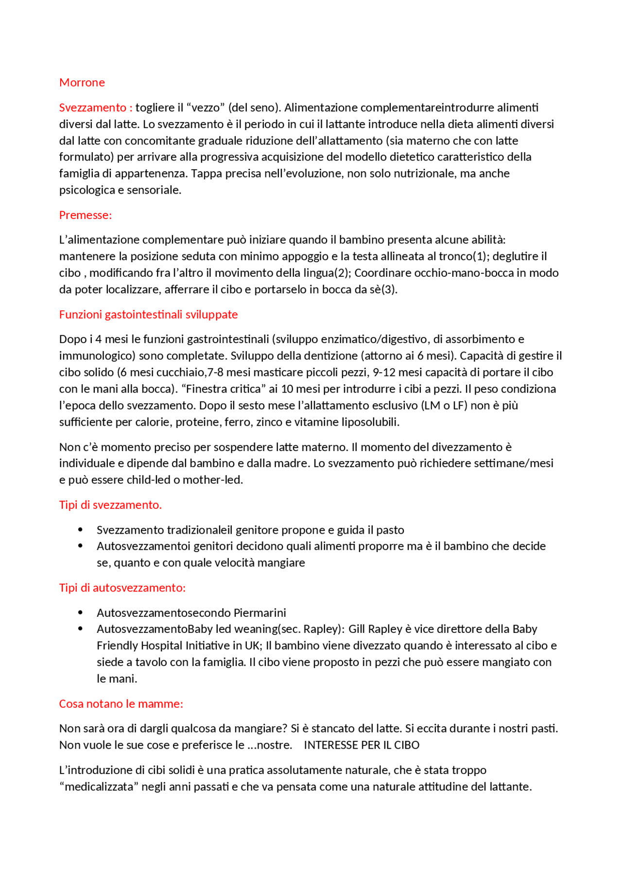 Appunti Elementi Di Pediatria Docsity