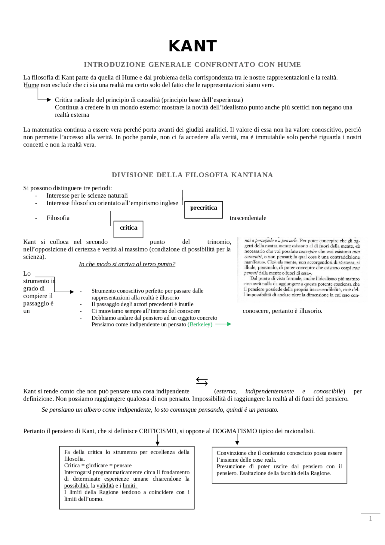 Appunti Filosofia Kant Docsity