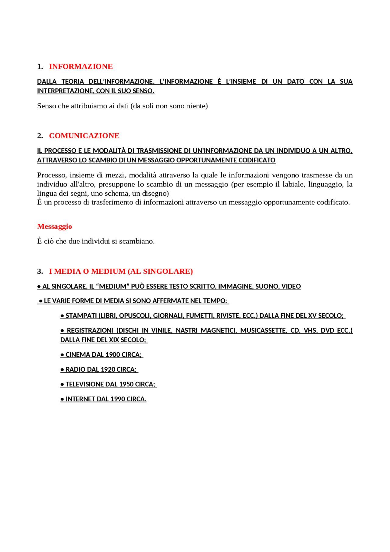 Il Medium Del Messaggio Docsity