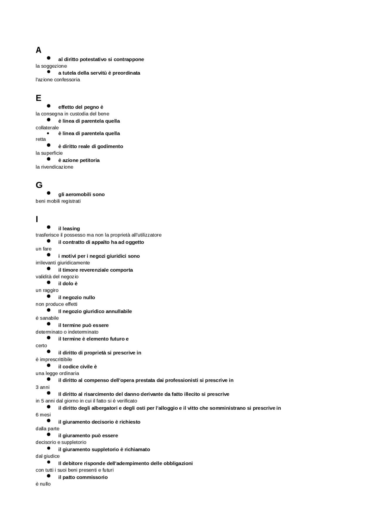 DIRITTO PRIVATO PANIERE - Docsity