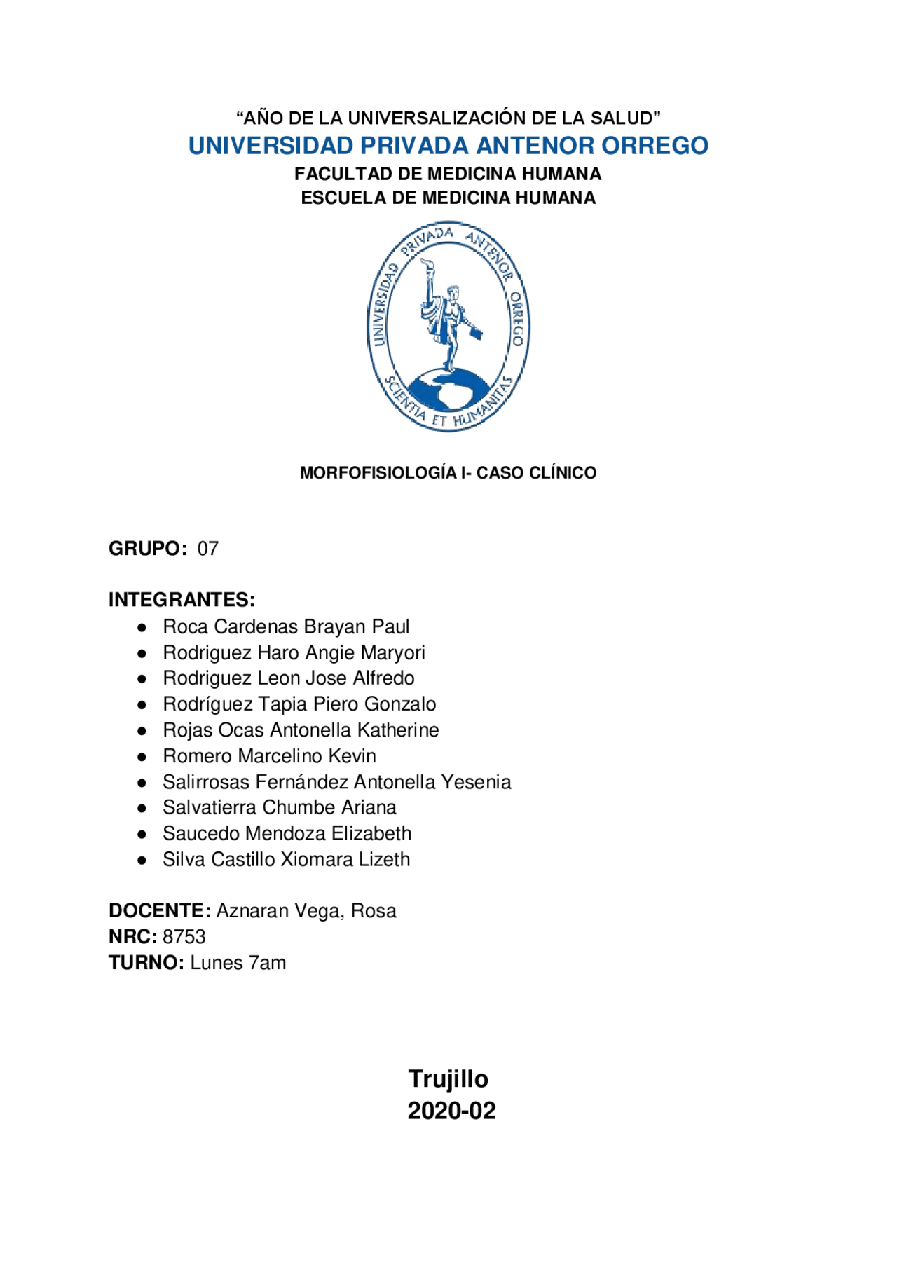 Caso Clinico 1 MÉdula Espinal Notes De Neuroanatommie Docsity