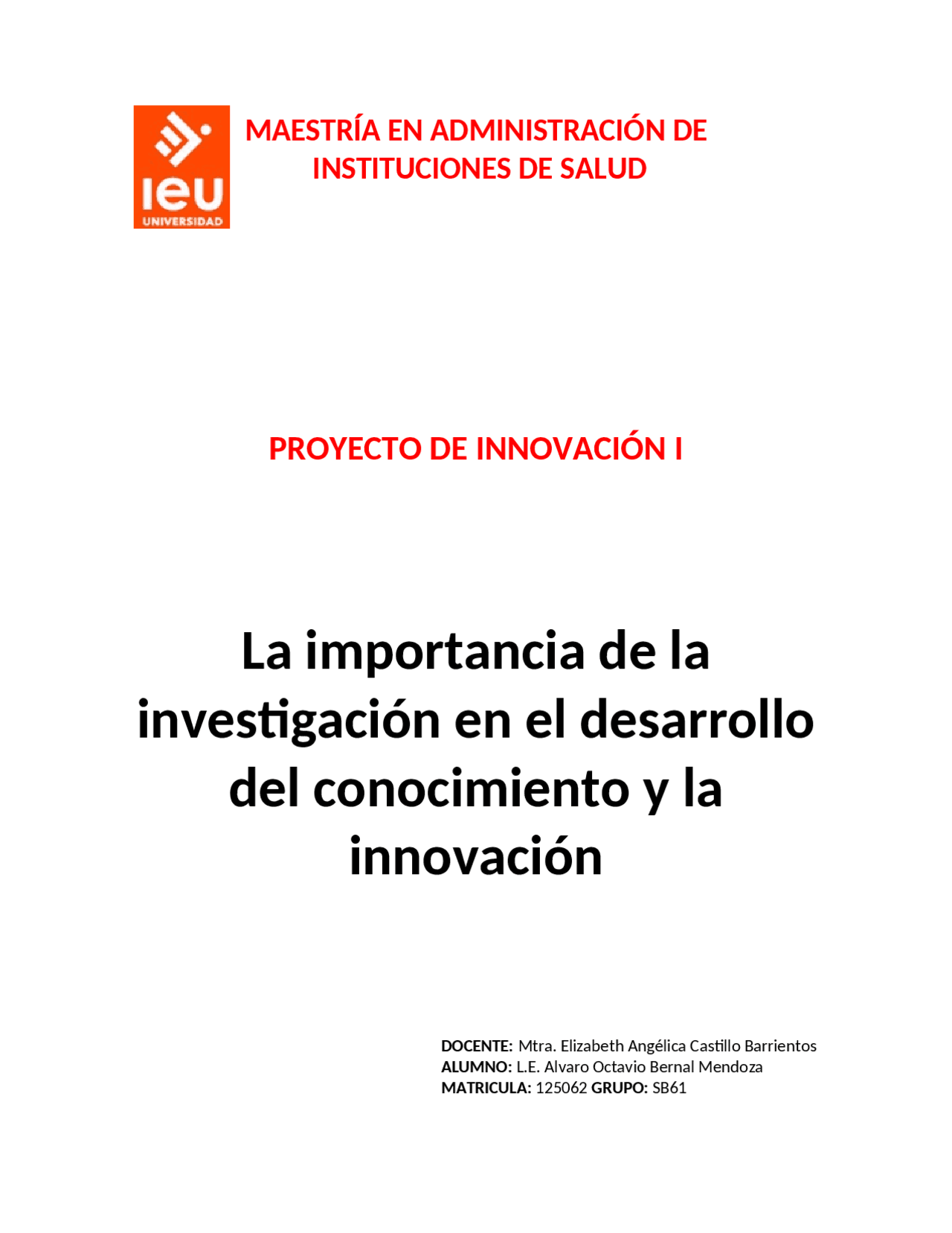 12 Proyecto De InovaciÓn Apuntes De Innovación Docsity